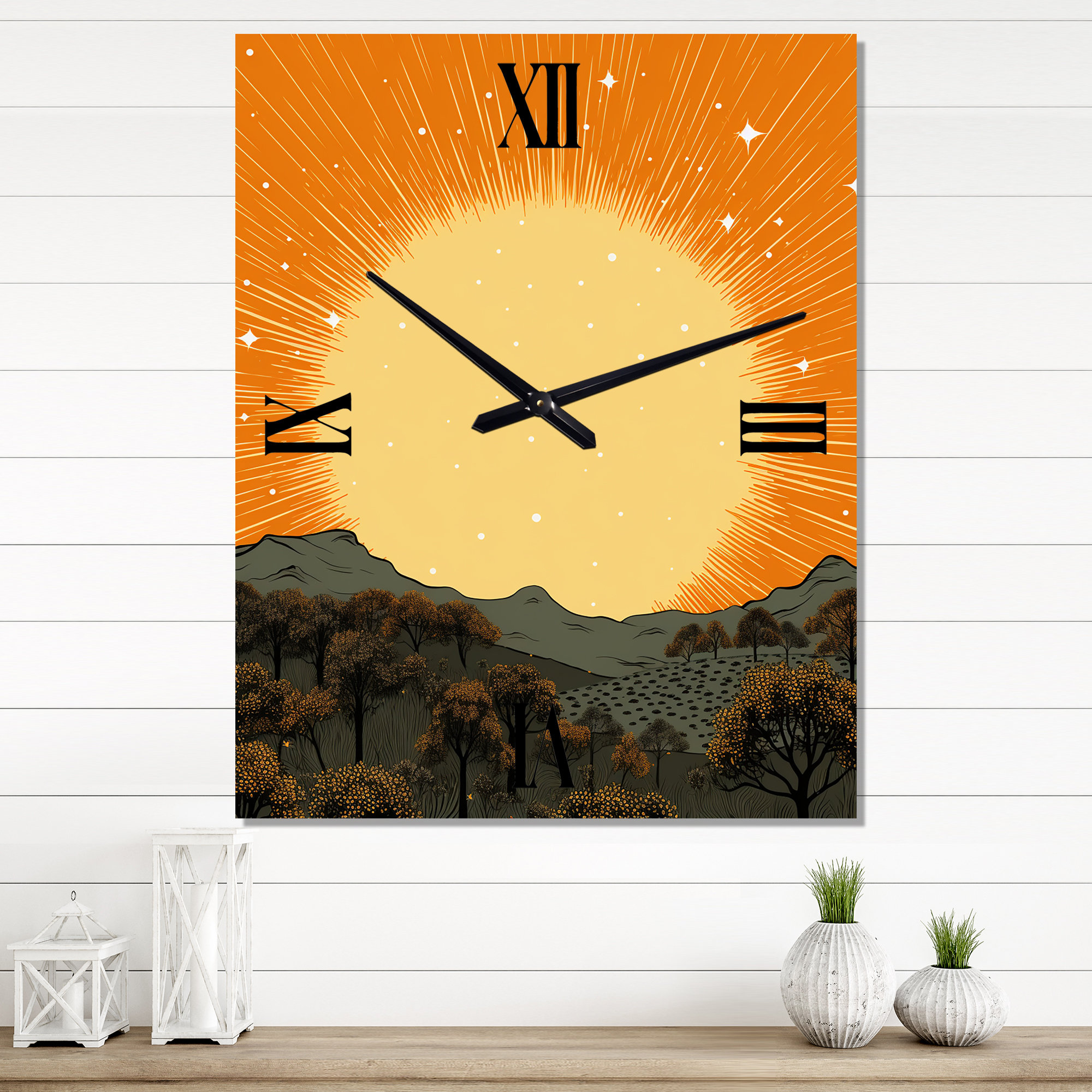 Latitude Run® Majestic Golden Sunset Over The Mountain Woods - Meadow ...