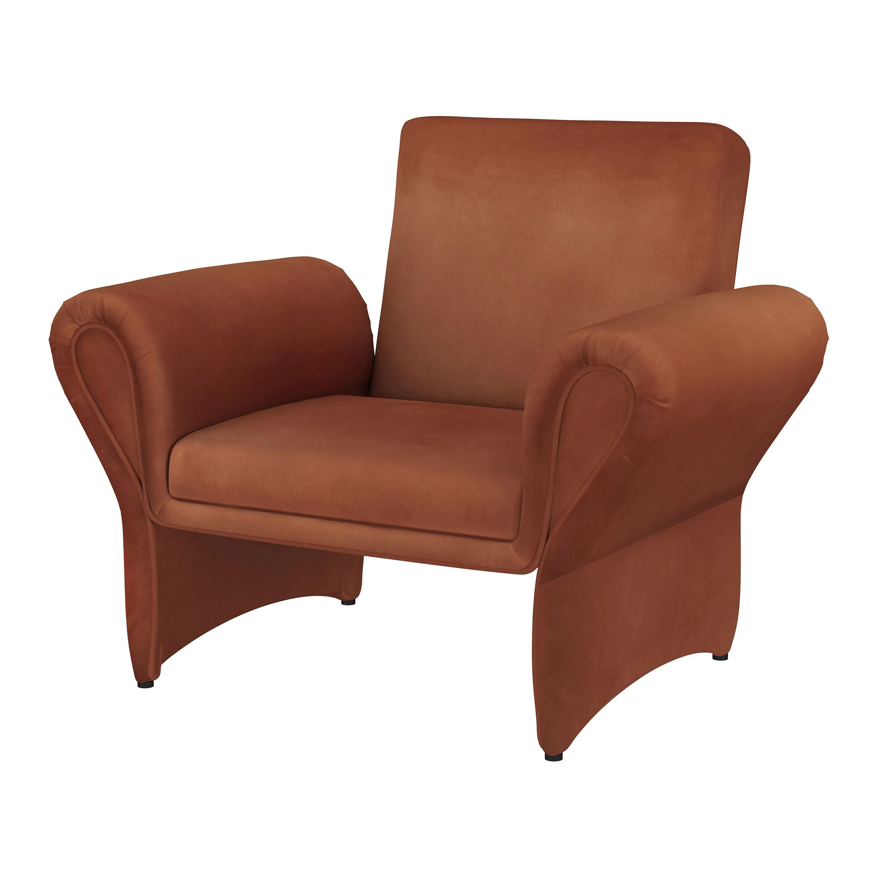 Brayden Studio® Upholstered Roll Arm Accent Armchair Rust Orange | Wayfair