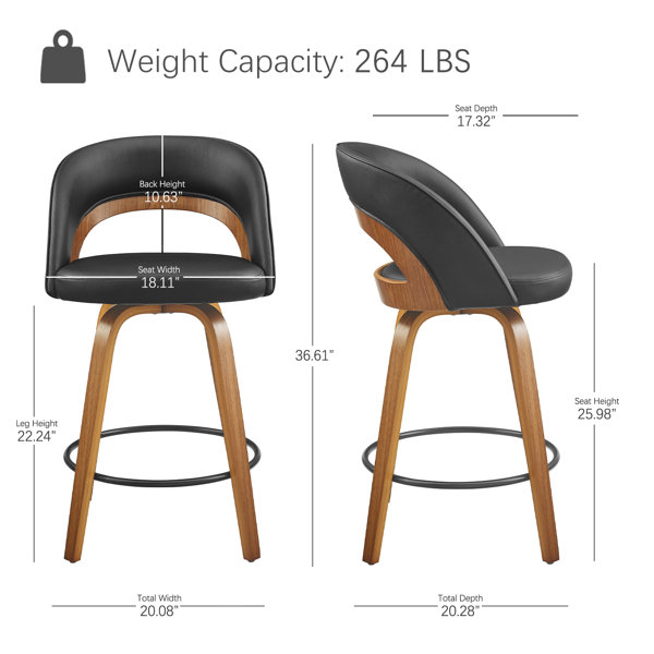 Red Barrel Studio® Upholstered Swivel Dining Bar Stools | Wayfair