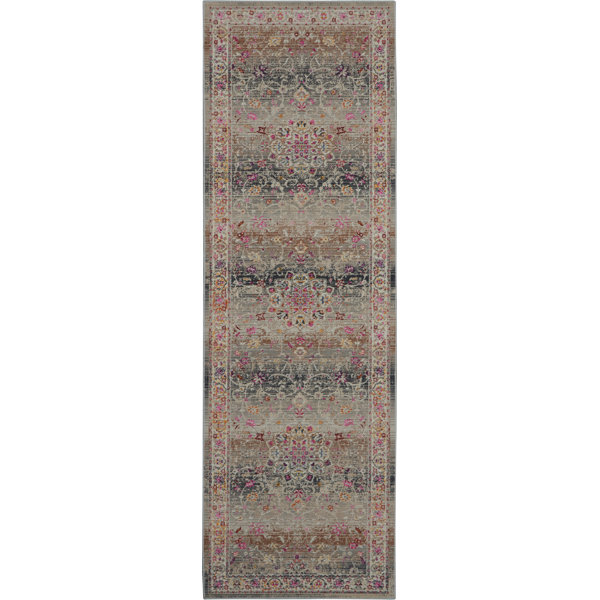Bungalow Rose Karey Vintage Oushak Gray Area Rug | Wayfair