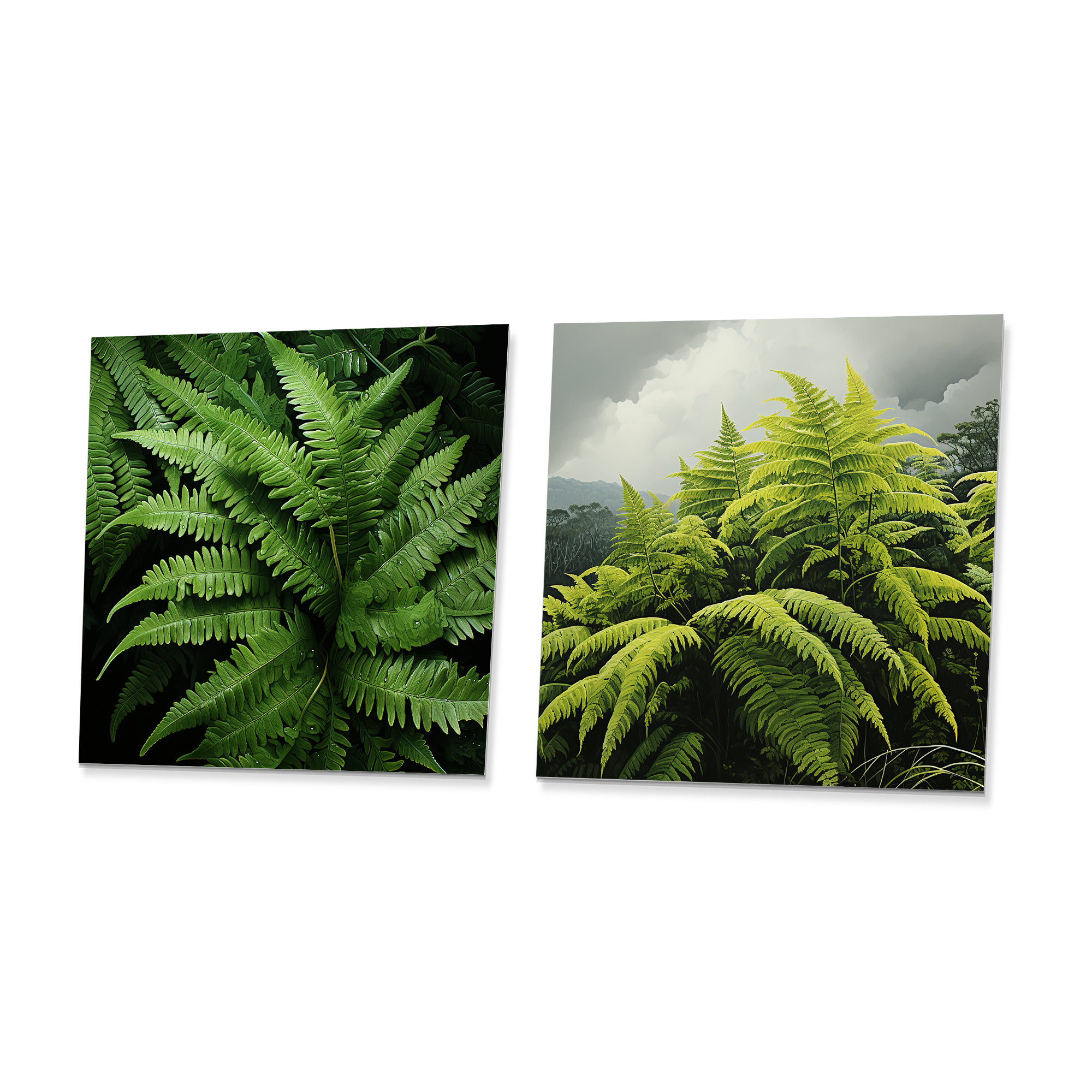 August Grove Green Fern Forest Beauty I - Ferns Metal Wall Decor Square ...