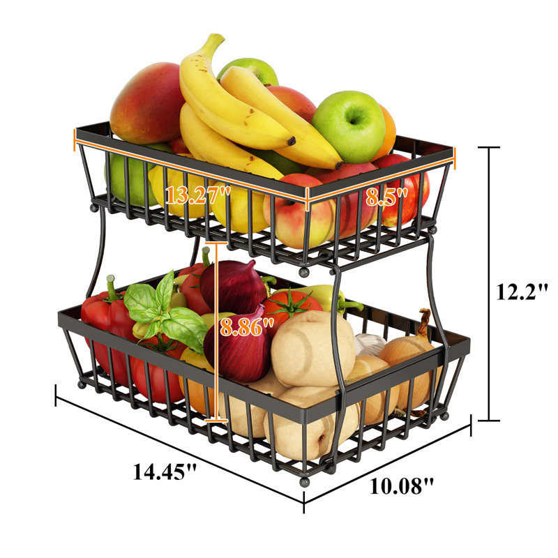 Rebrilliant Michieal Metal Fruit Bowl | Wayfair
