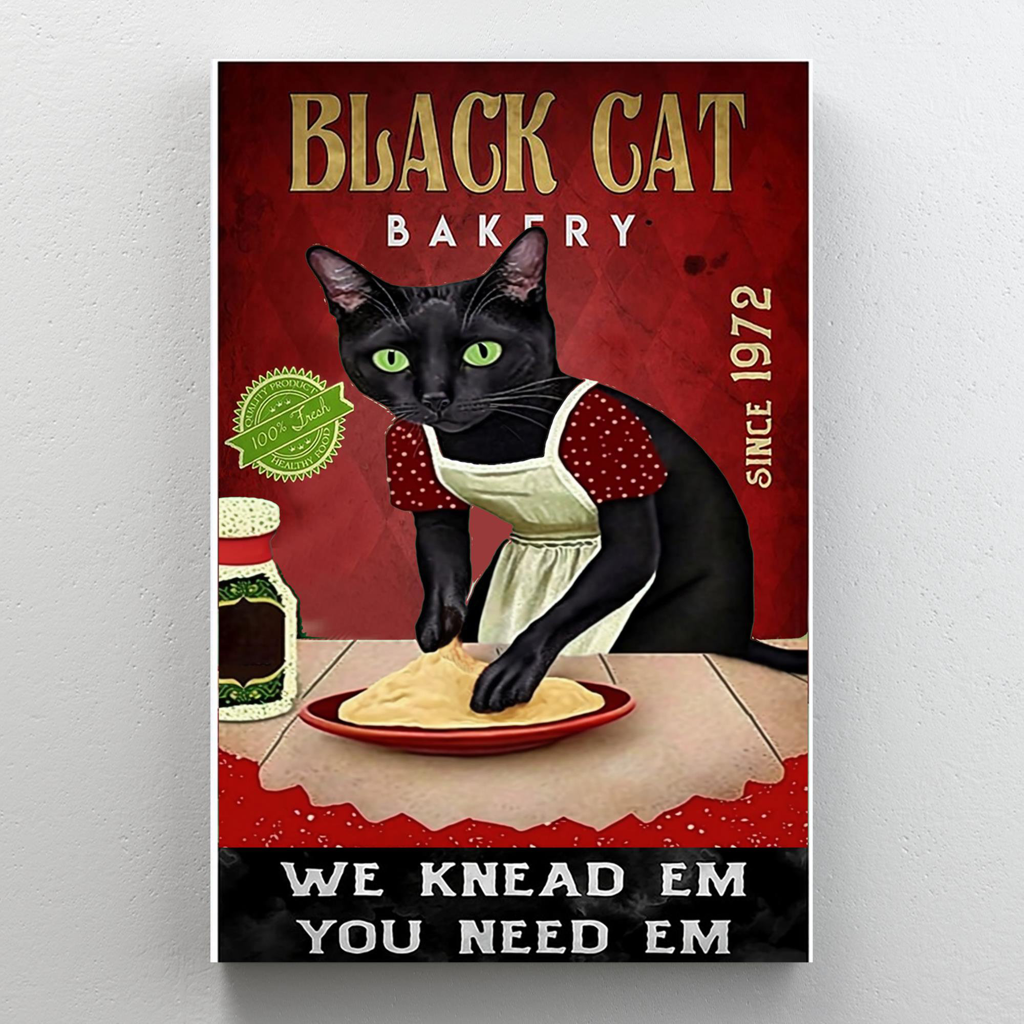 Trinx Black Cat Bakery On Canvas Graphic Art | Wayfair