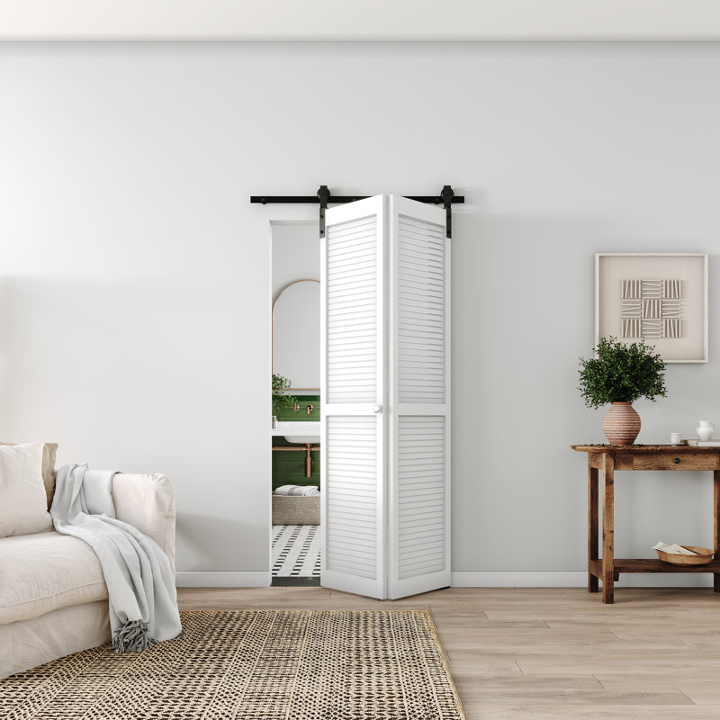 CHIC MODE Louver Bi-fold Barn Door Finished Interior Doors Slab with ...