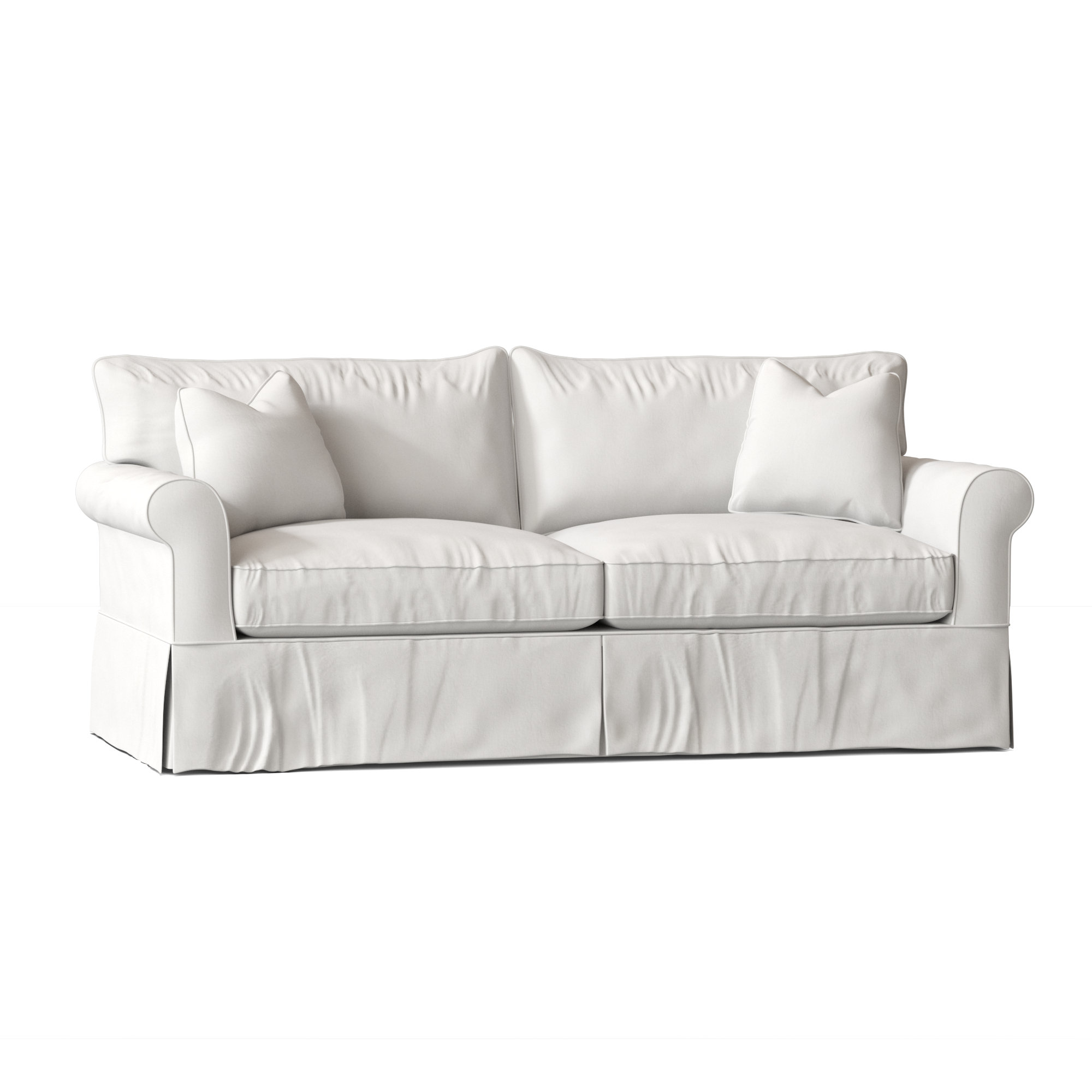 Wayfair Custom Upholstery™ Amari 84" Rolled Arm Slipcovered Sleeper ...