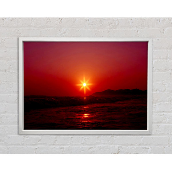 Bright Star Sunstar Red - Single Picture Frame Print on Canvas ...