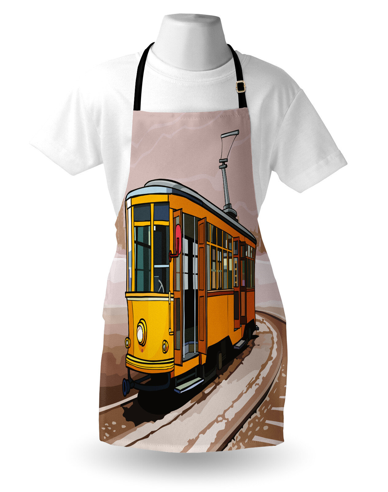 East Urban Home Modern Apron Unisex, Train on Rail Roads, Adult Size ...