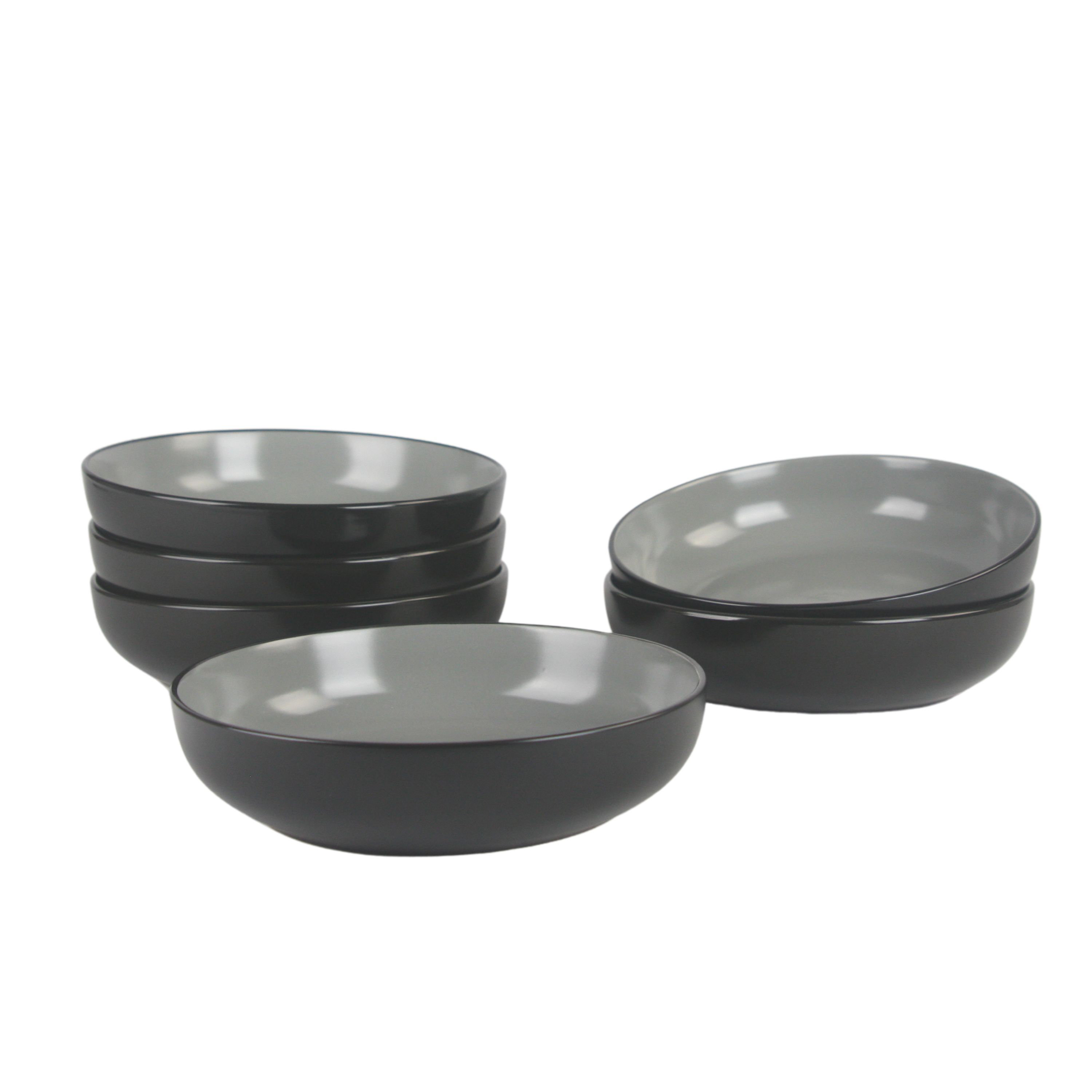Ebern Designs Two Tone Coupe 8.5”/36 Oz. Dinner Bowl Set Of 6, Blue ...