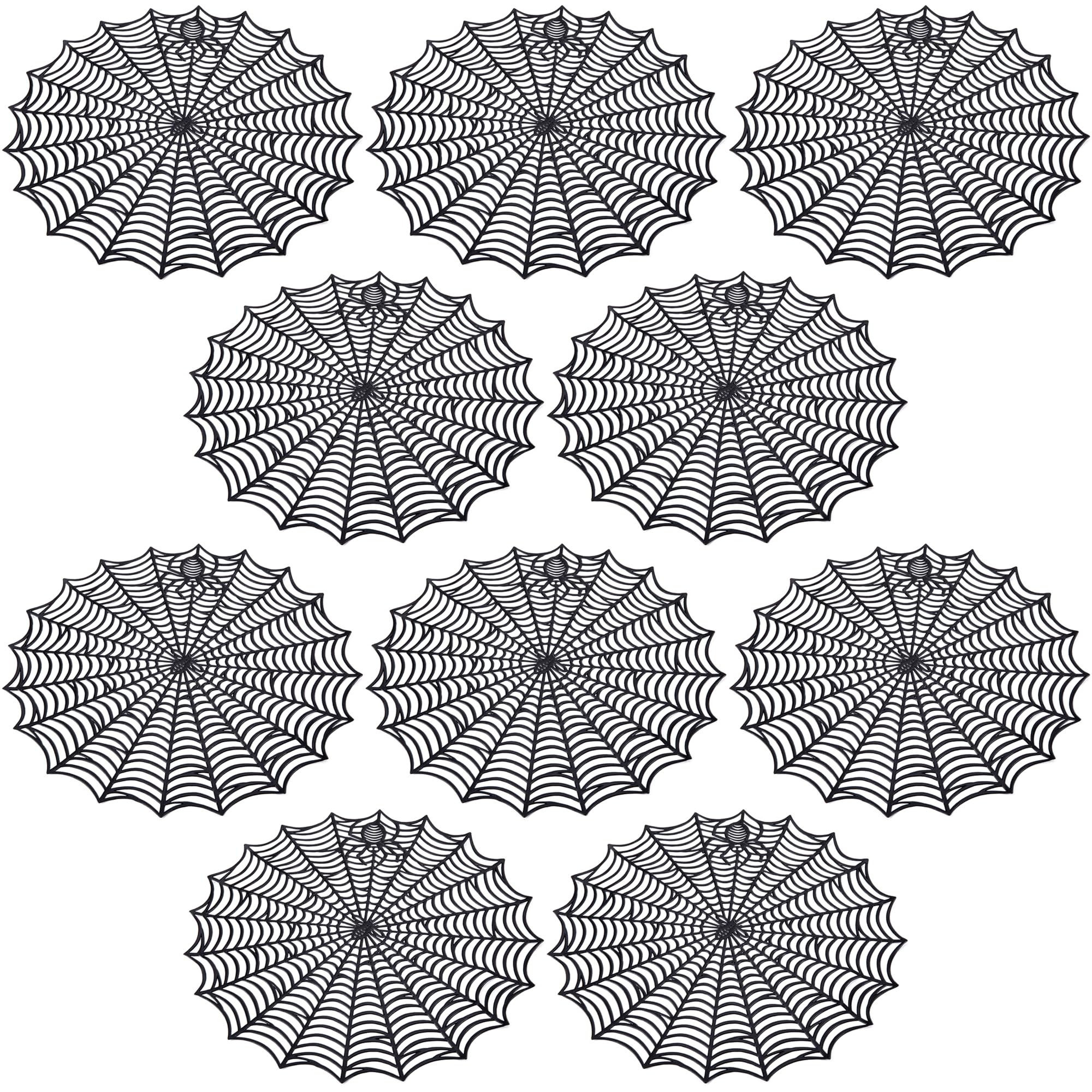 Latitude Run® 10PCS 15Inch Halloween Spider Web Placemats for Dining ...