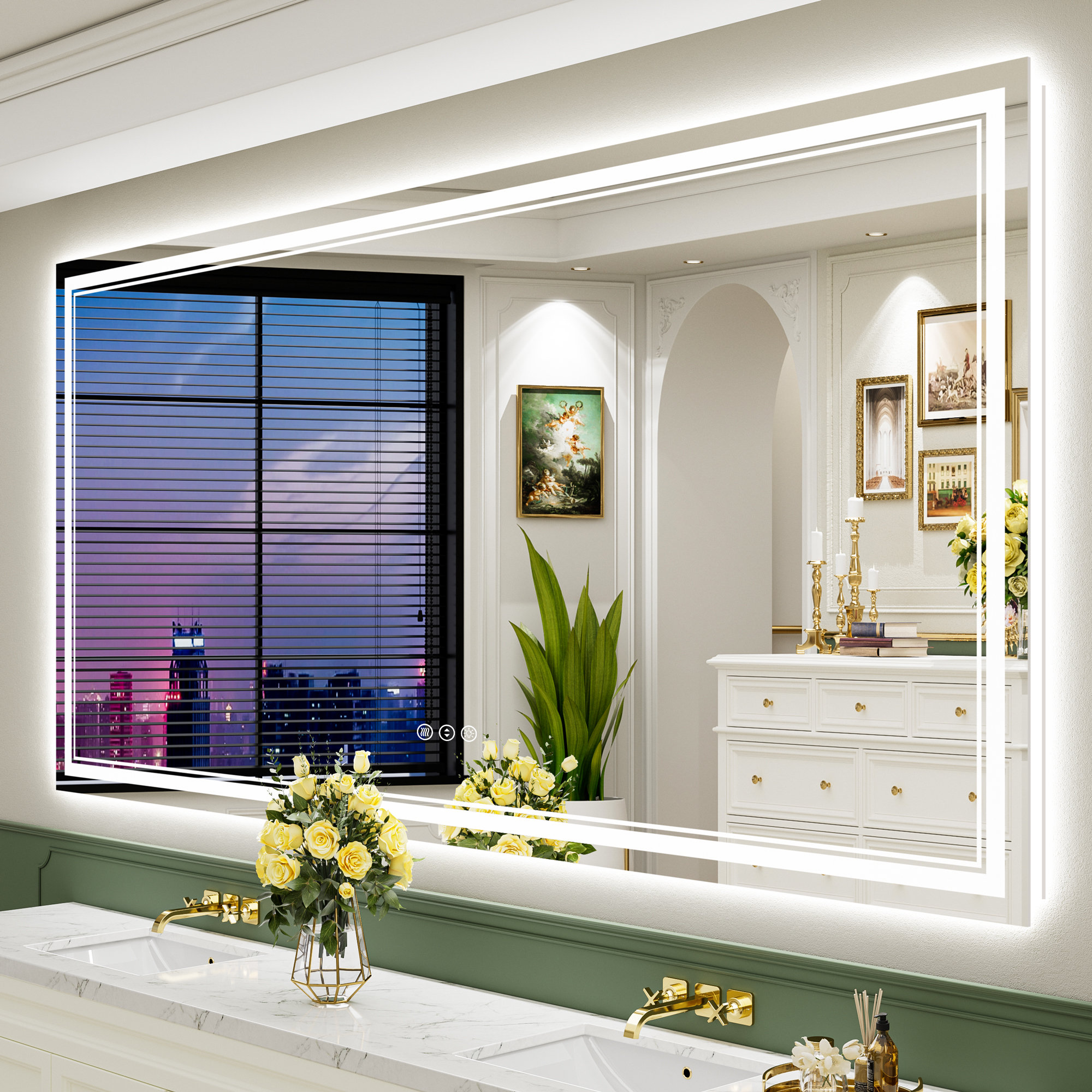 Wrought Studio Jayce Anti-Fog LED Lighted Dimmable Wall Mounted ...