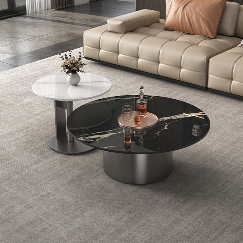 LIZIYE Light luxury round rock slab coffee table | Wayfair