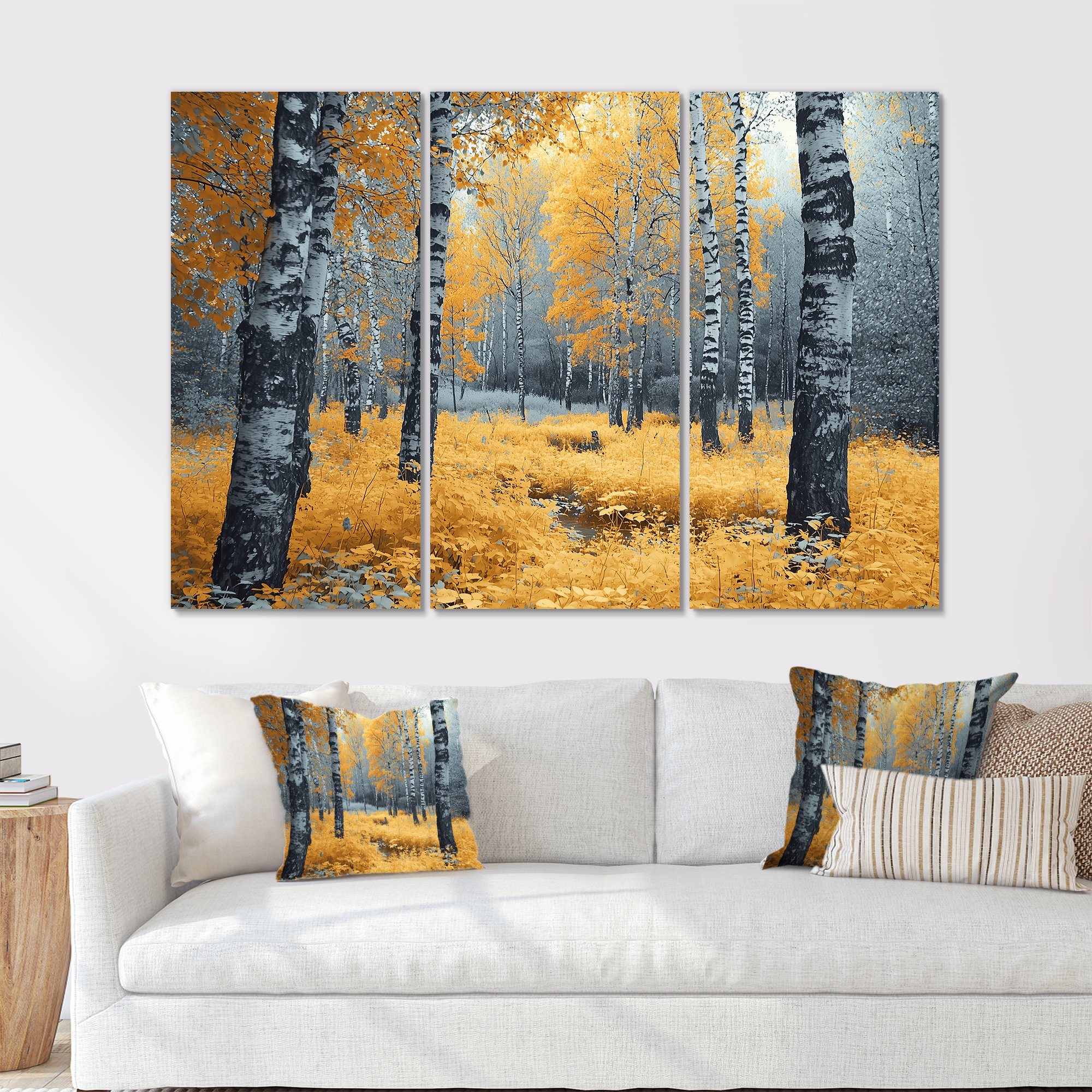 Millwood Pines Autumn Birch Trees Forest Panorama - Forest Wall Decor ...