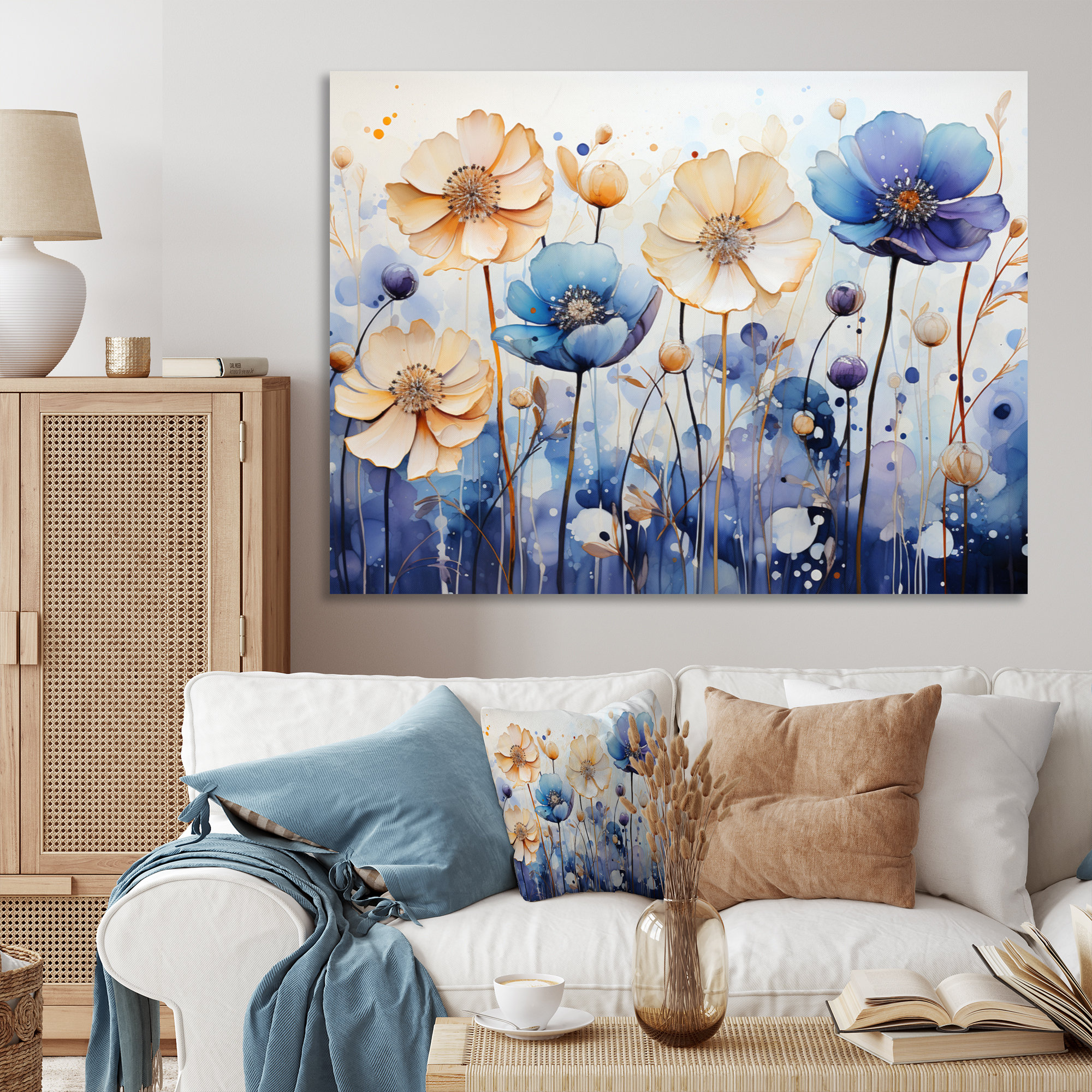 Red Barrel Studio® Blue Yellow Botanical Serenade - Abstract Botanicals ...