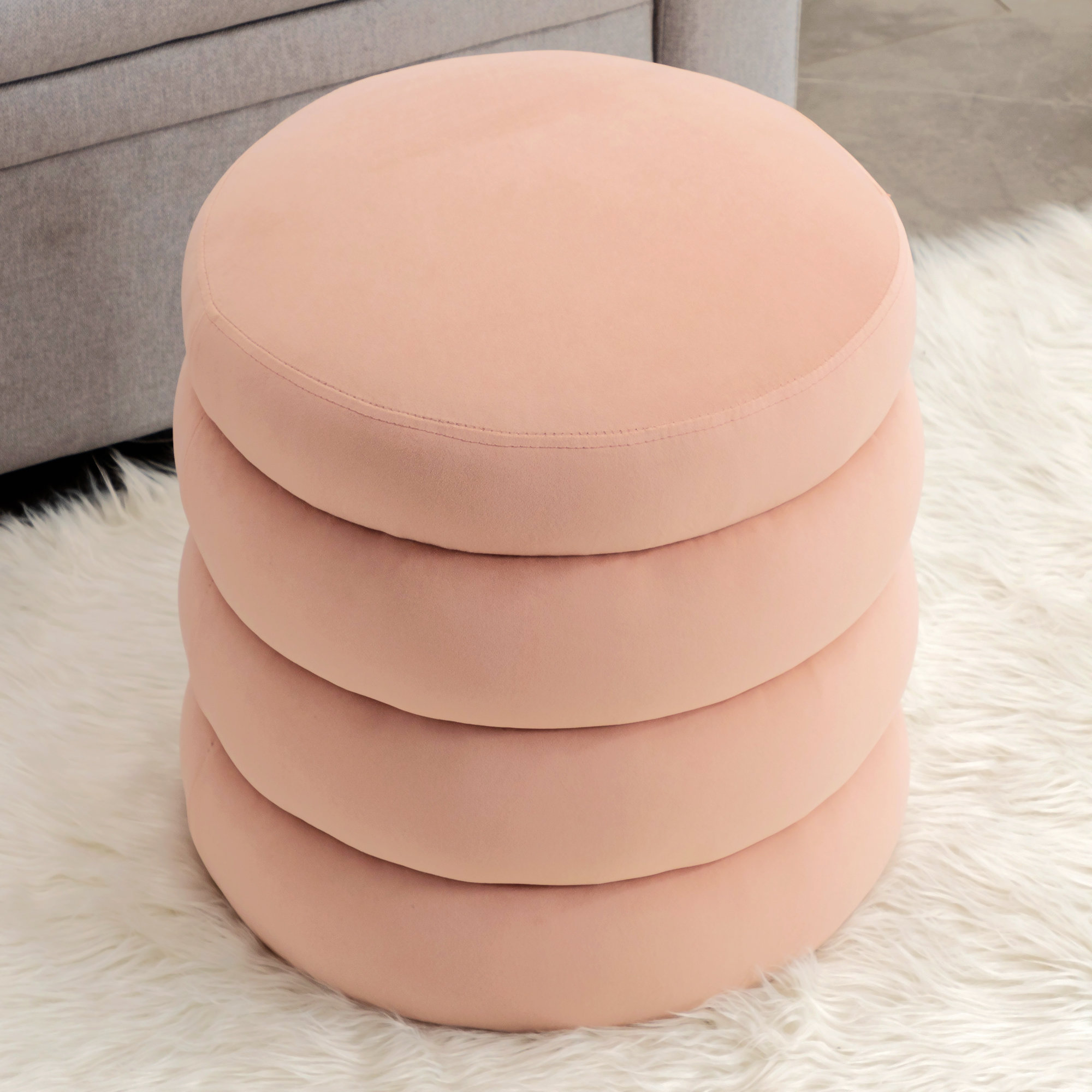 Mercer41 Caaliyah Velvet Ottoman | Wayfair