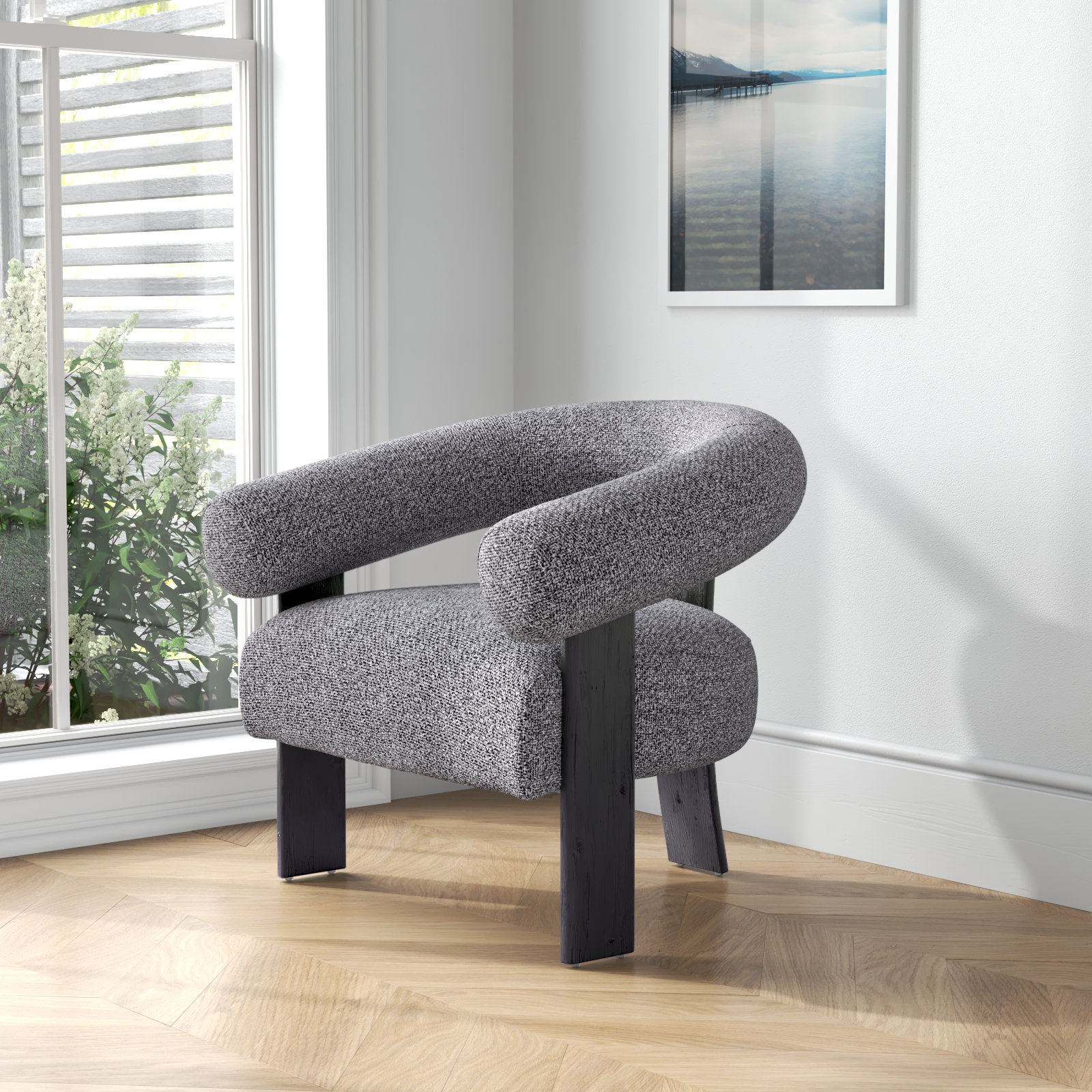 Wade Logan® Modern Upholstered Curved Back Chair | Wayfair