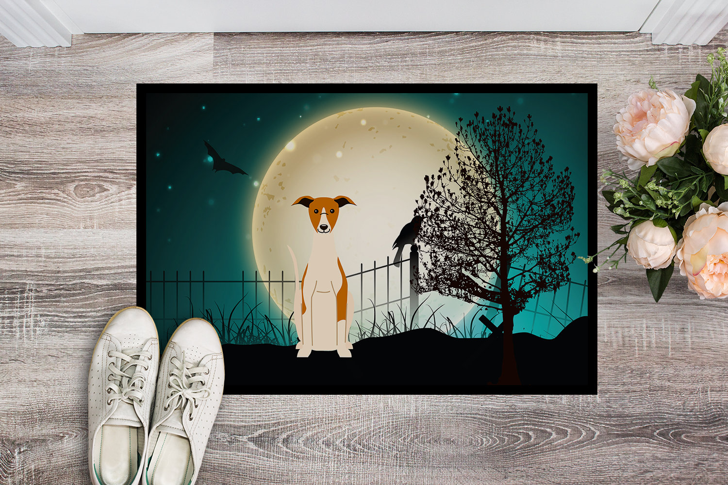 The Holiday Aisle® Ermond Halloween Scary Whippet Outdoor Door Mat ...