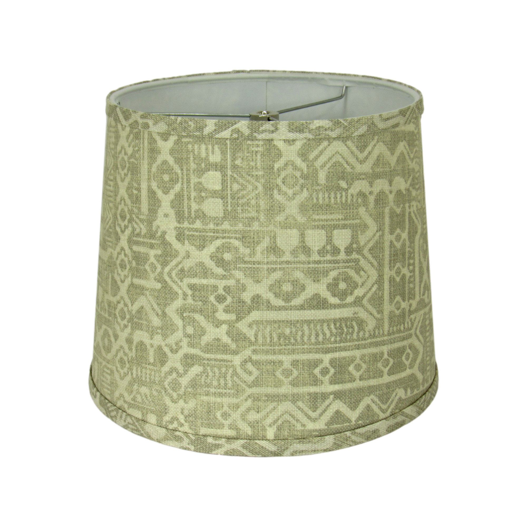 Bungalow Rose Tribal Print Drum Lamp Shade – Neutral Tan Ethnic Pattern ...