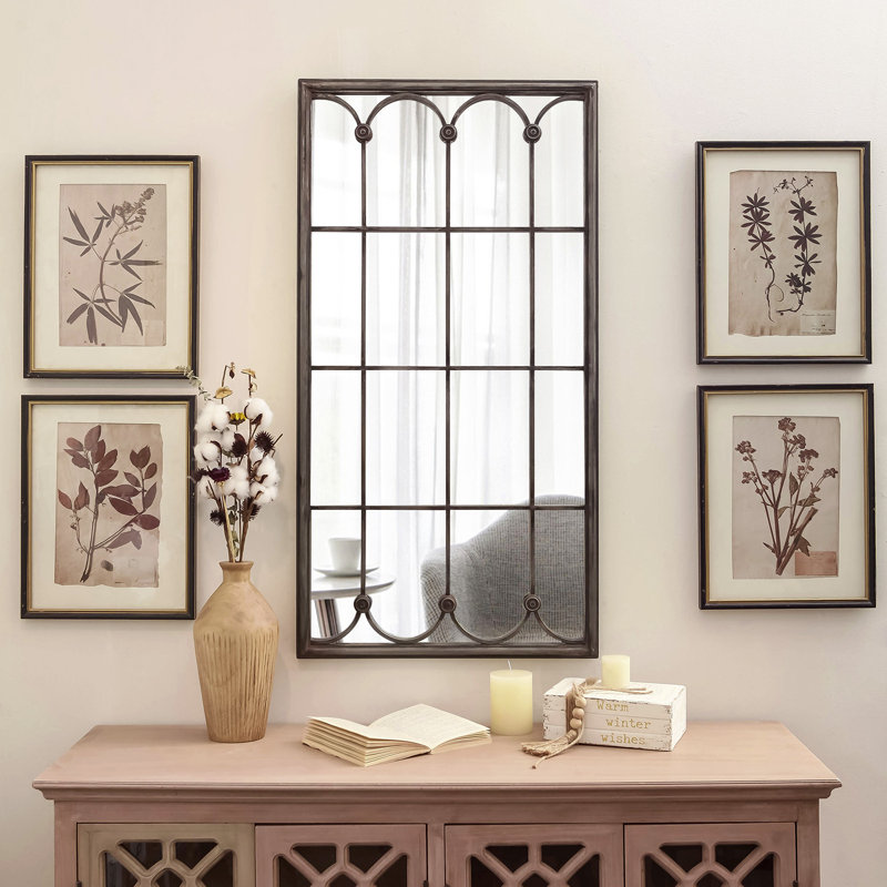 Ophelia & Co. Levi Metal Framed Wall Mounted Accent Mirror in Antique ...