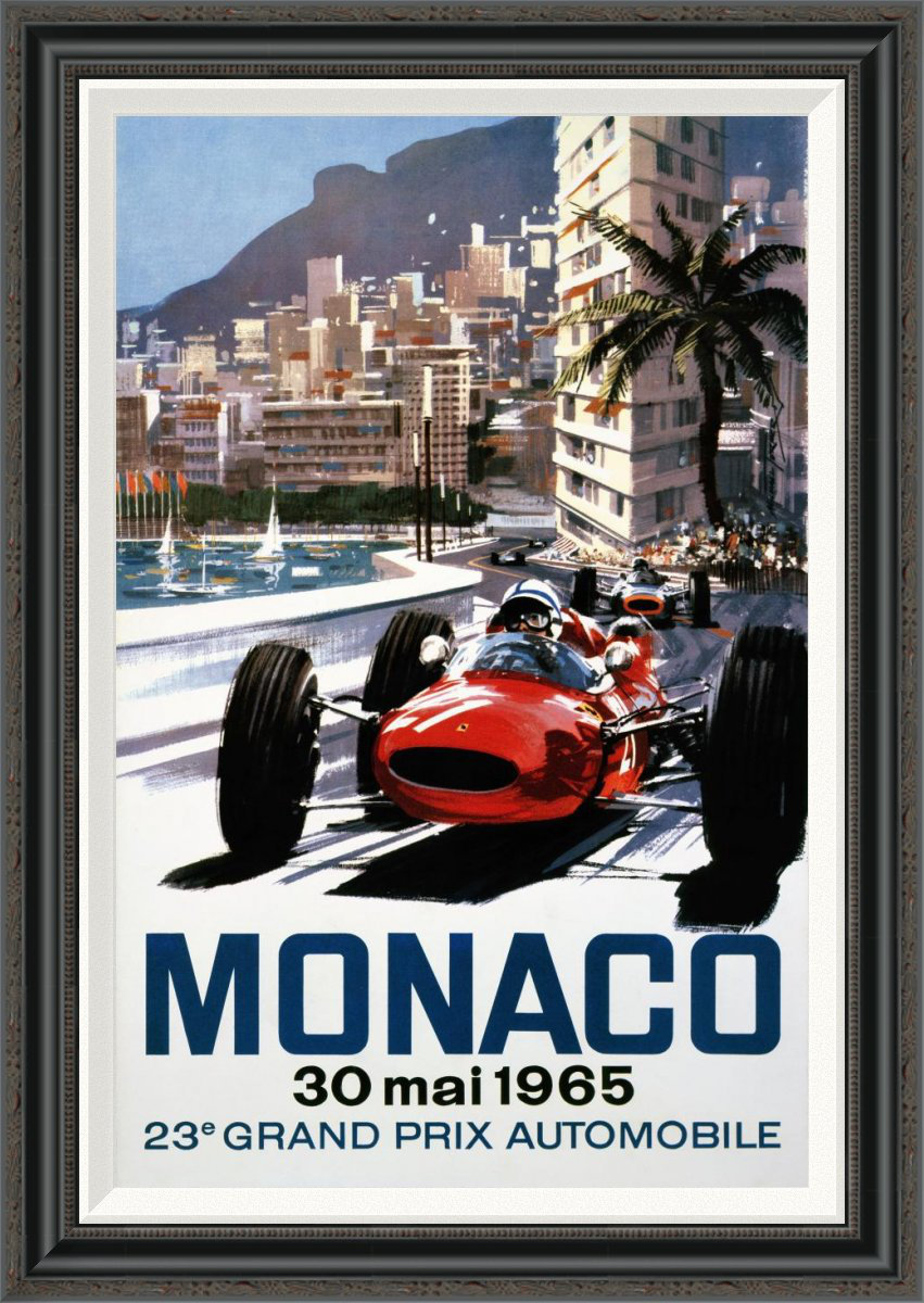 Global Gallery 'Monaco Grand Prix 1965' by Michael Turner Framed ...