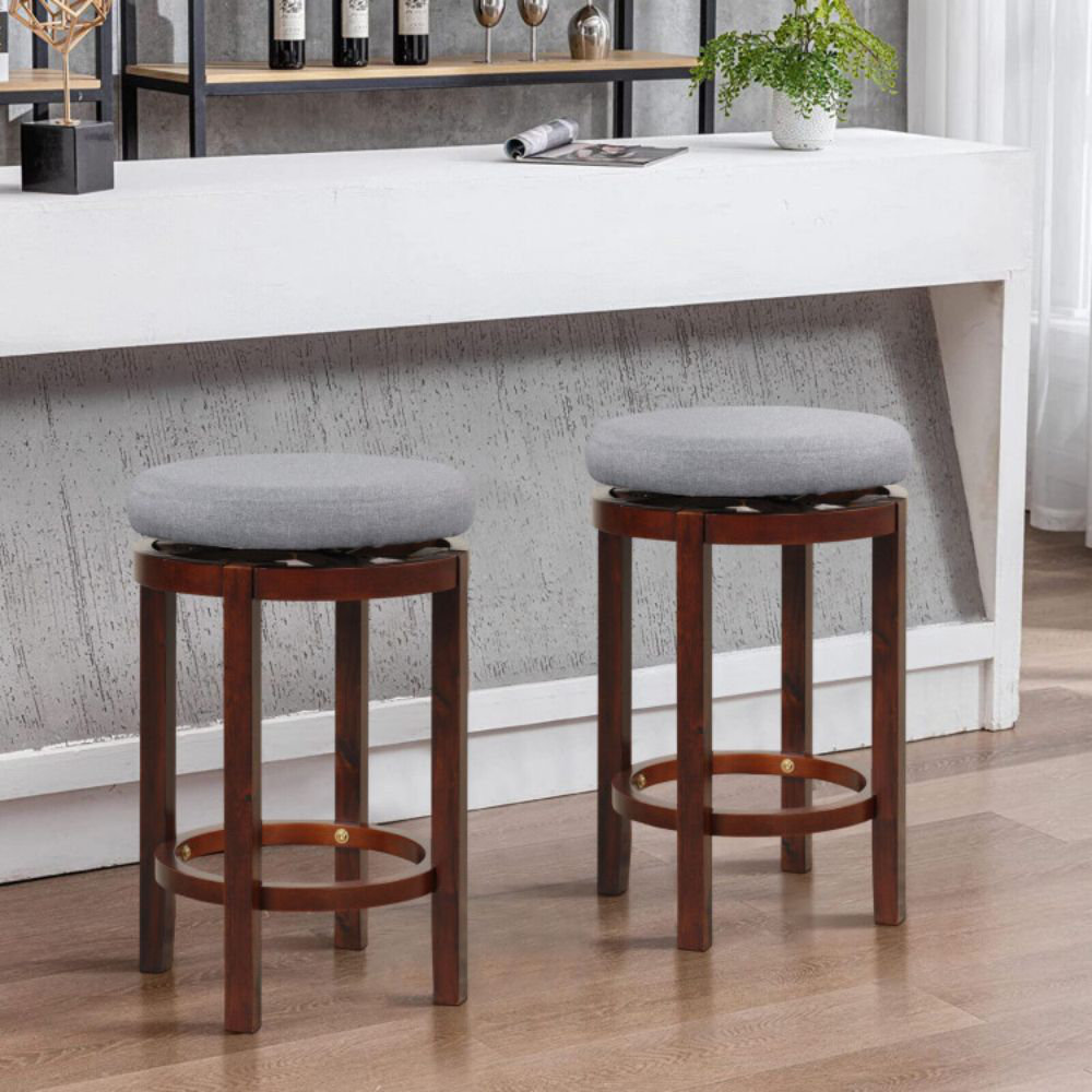 Latitude Run® 2 Pieces 26 Inch Counter Height Swivel Stool Set With ...
