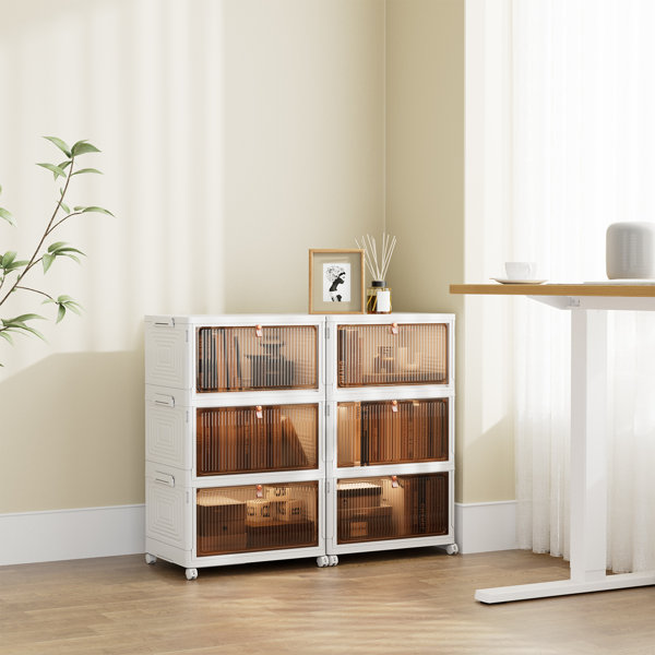 Rebrilliant Plastic Box Set Stackable Storage Bins Folding Organizer ...