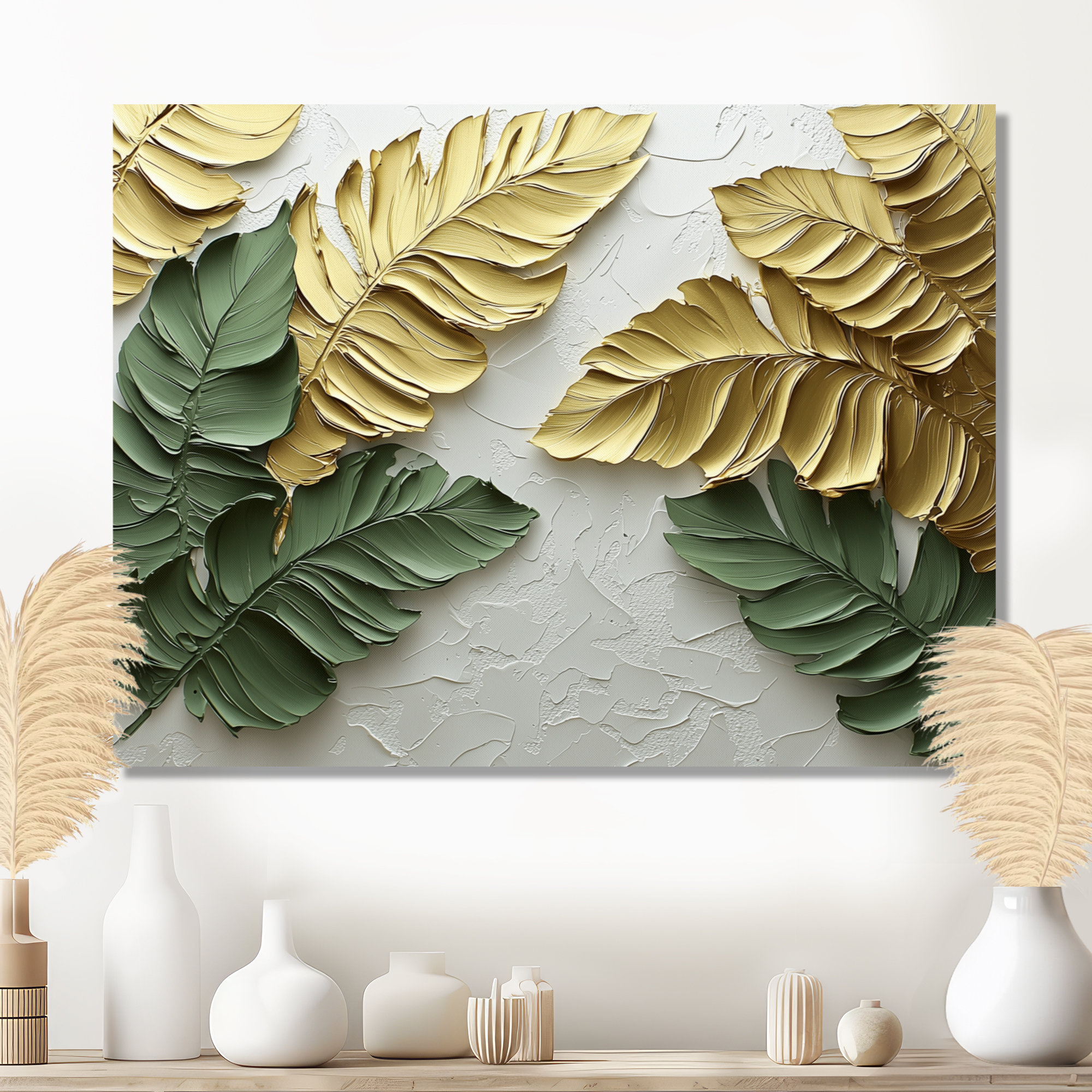 Bay Isle Home™ Clote Golden Plams Midnight Collage III - Palms & Palm ...
