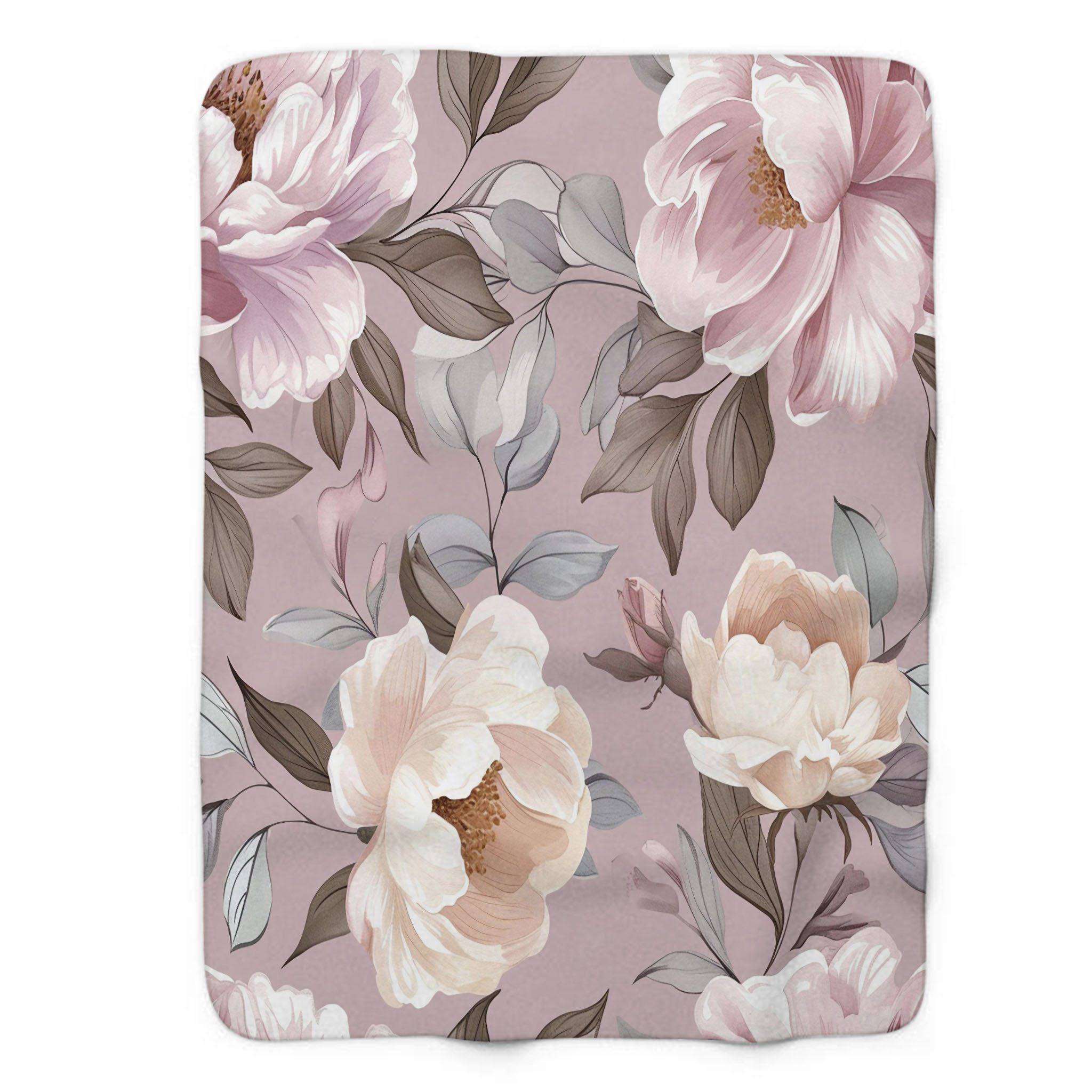 MentionedYou Whispering Rosebuds - 1 Piece Premium Sherpa Blank Throw ...