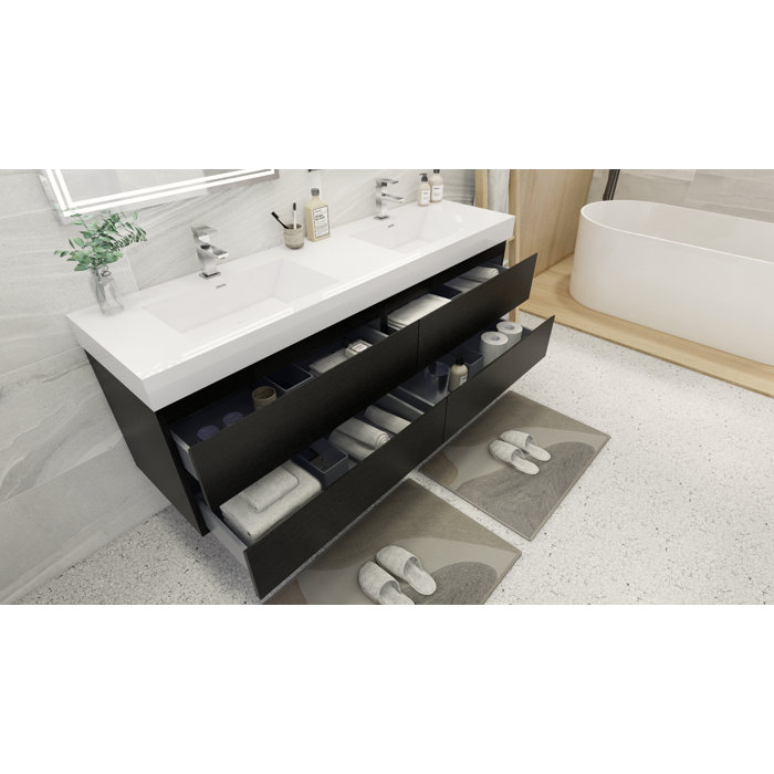 Wade Logan® Hartsock 72'' Double Bathroom Vanity with Reinforced ...