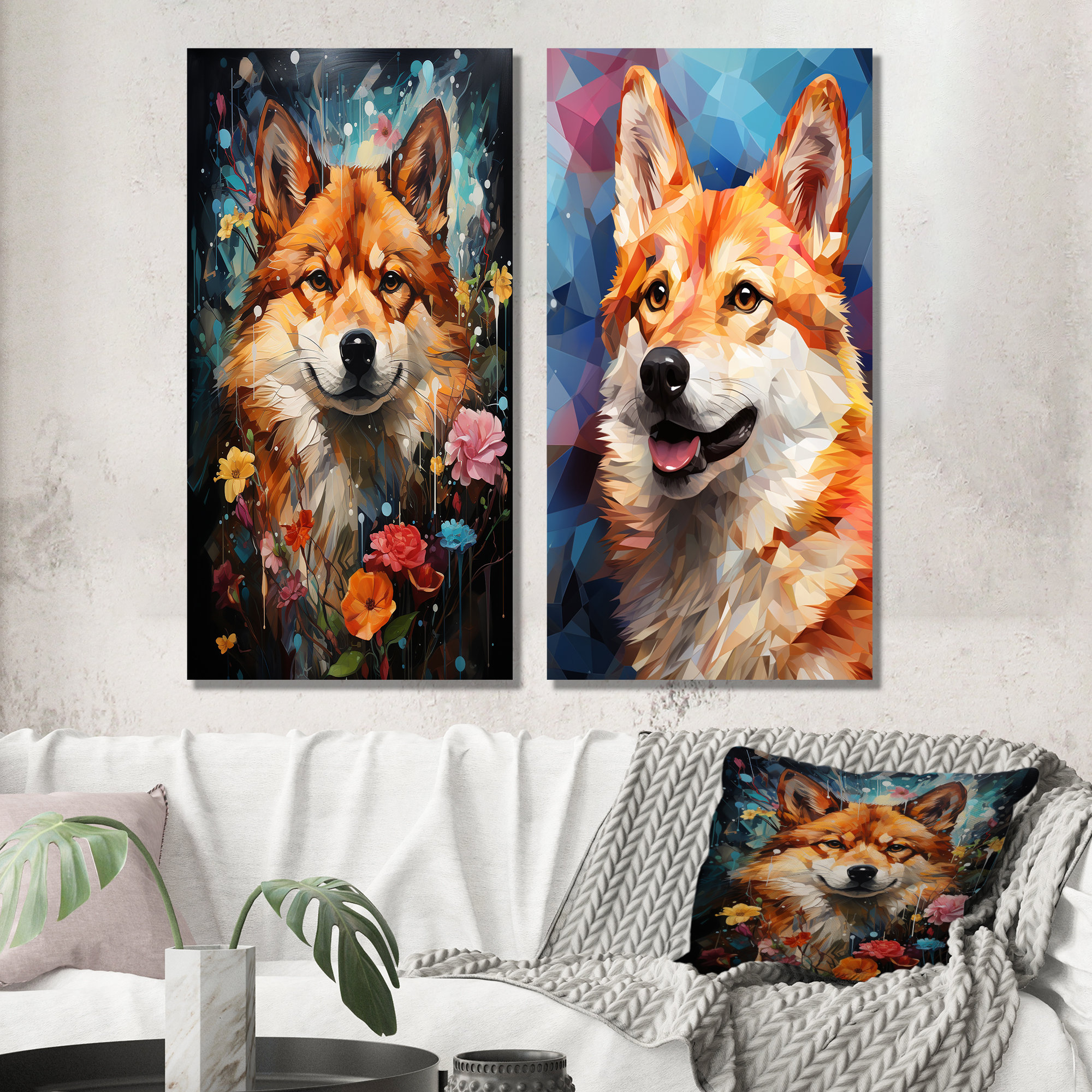 Lark Manor™ Popart Shiba Inu Spirit - Dog Metal Wall Decor Set Of 2 ...