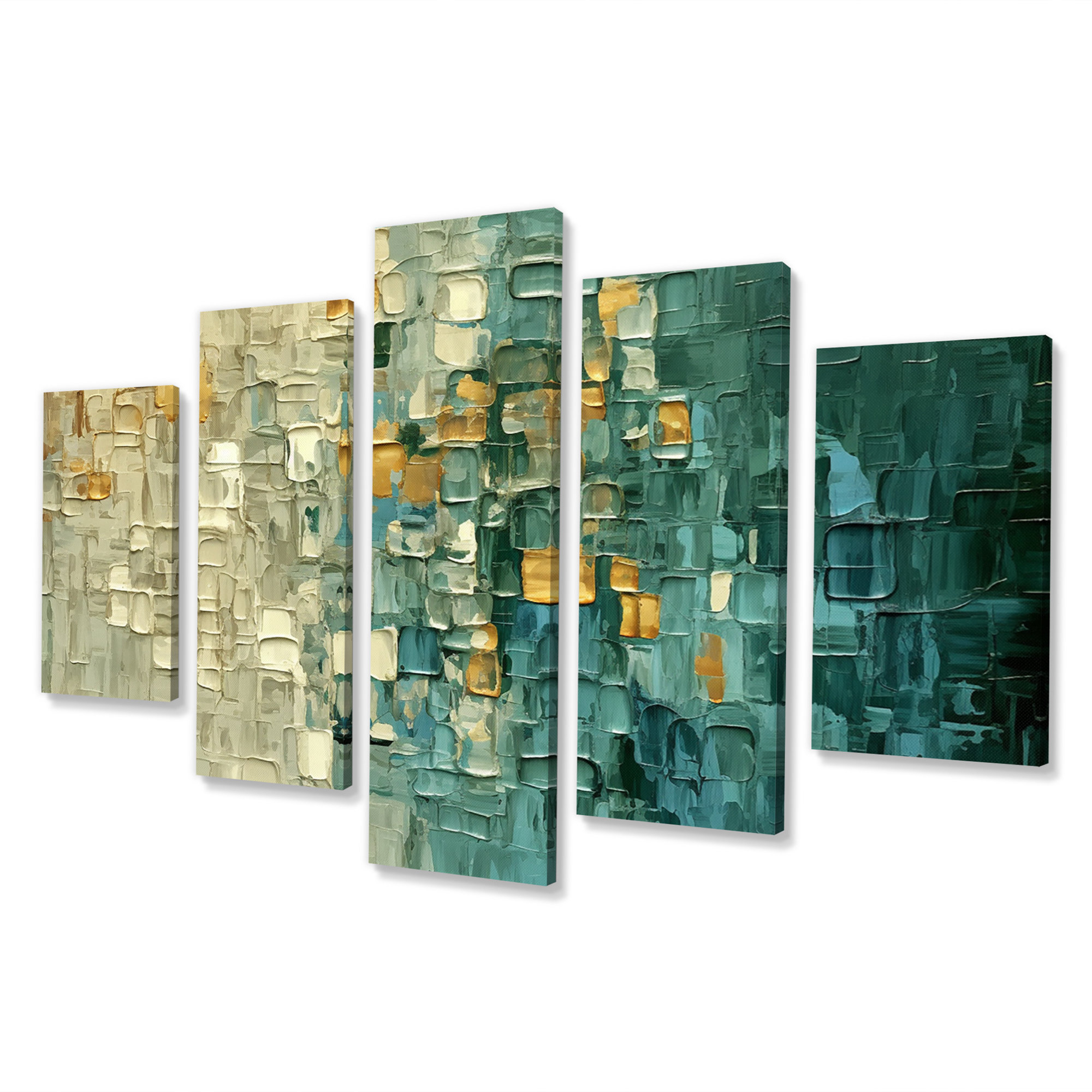 Ivy Bronx Continuation And Departure Retro Gold And Teal III - Abstract ...