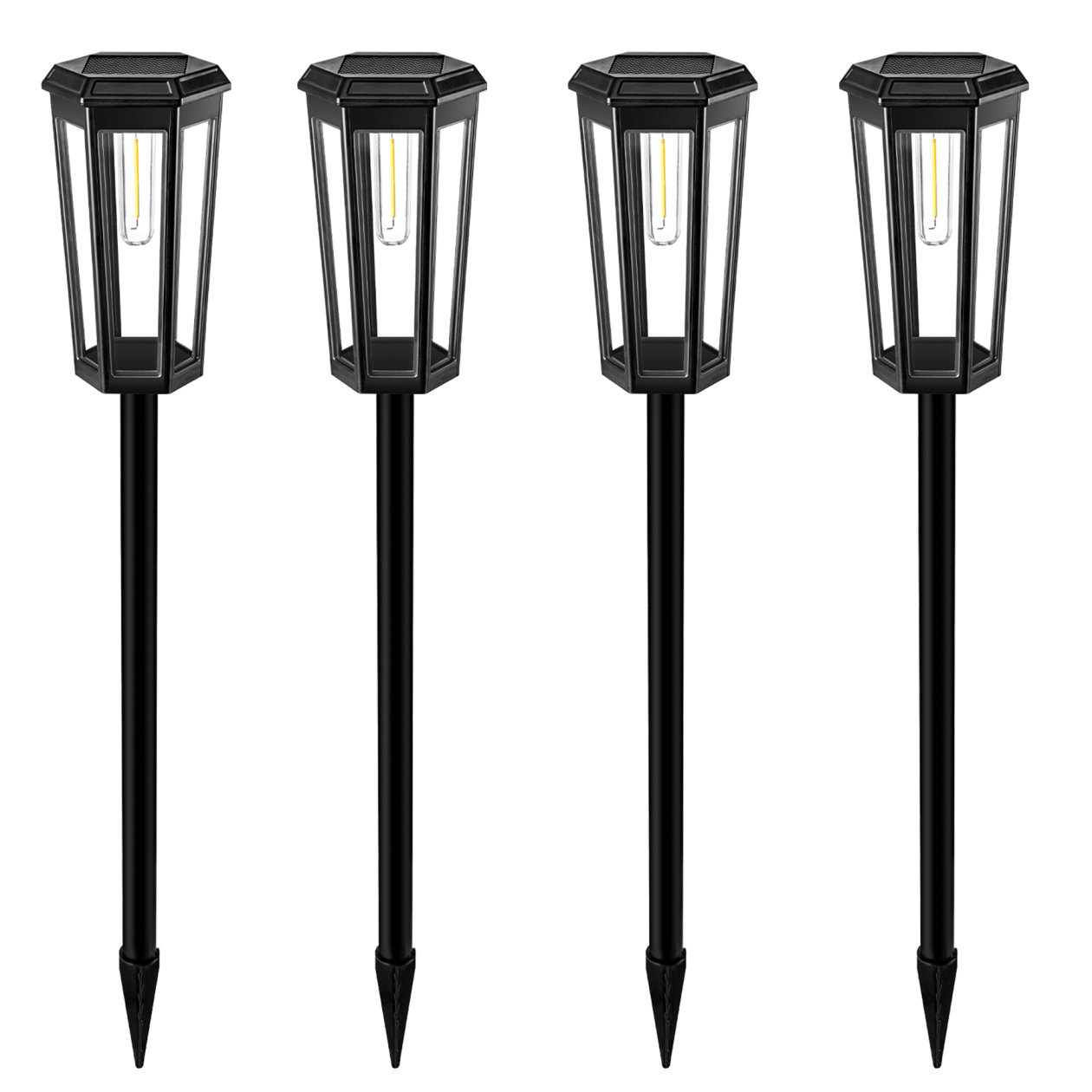 WYZM Outdoor Solar Path Lights Warn White Weather Resistant 20 Lumens ...