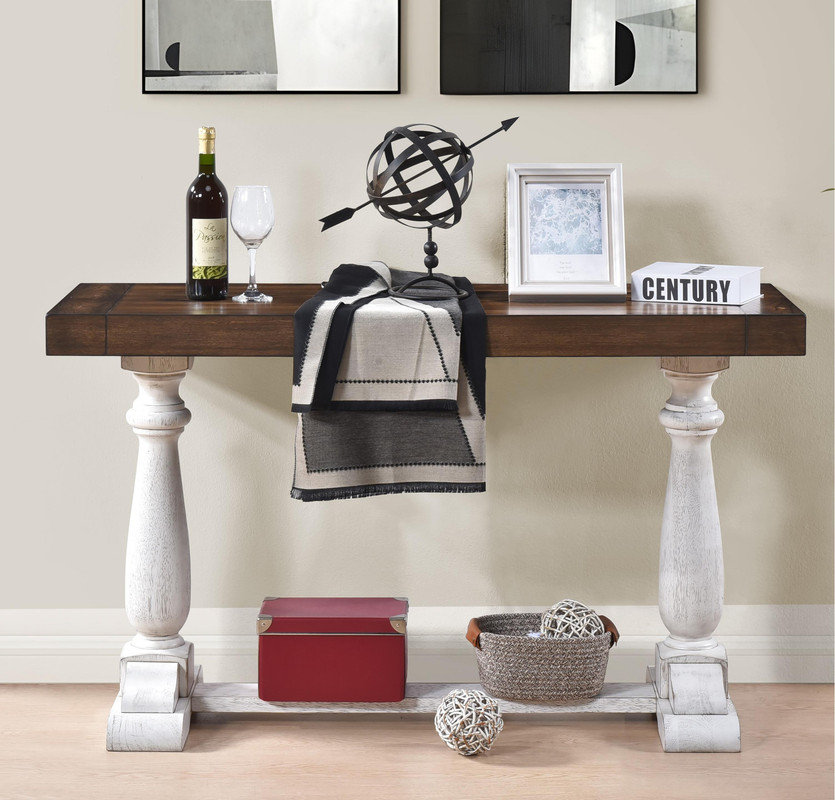 One Allium Way® 30-Inch Farmhouse Retro Sofa Table | Pedestal Table Leg ...