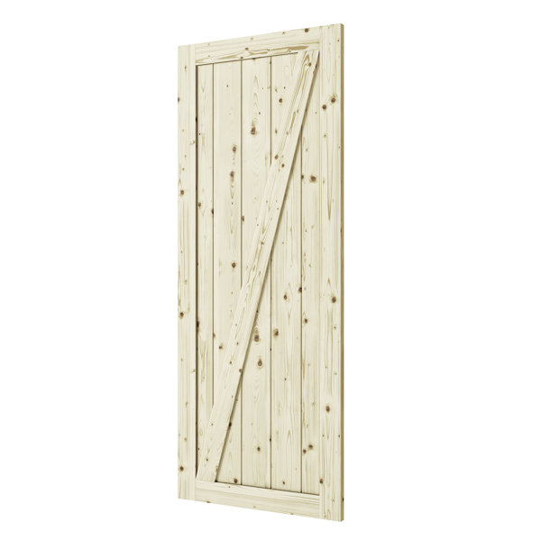 Renin Paneled Wood Unfinished Chalet Barn Door without Installation ...