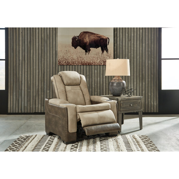 Latitude Run® Upholstered Power Recliner with Ottoman & Reviews | Wayfair
