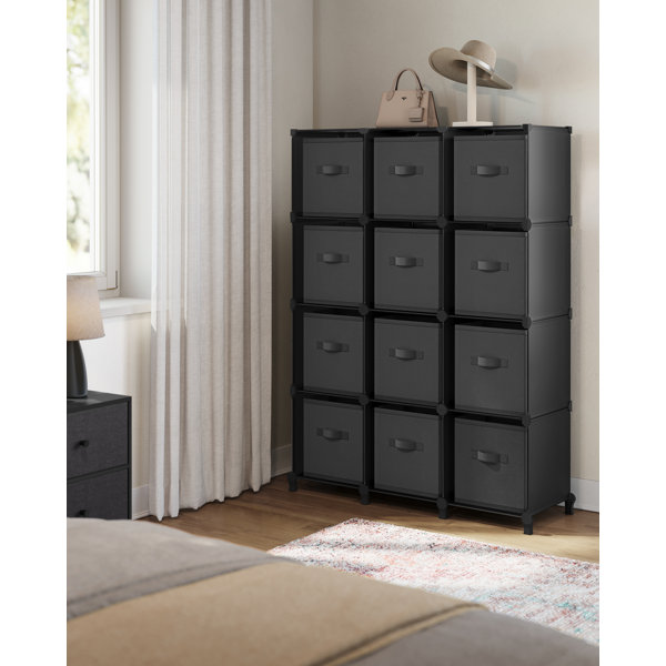 Rebrilliant Cube Storage Unit With Storage Boxes, 12-Cube Clothes ...