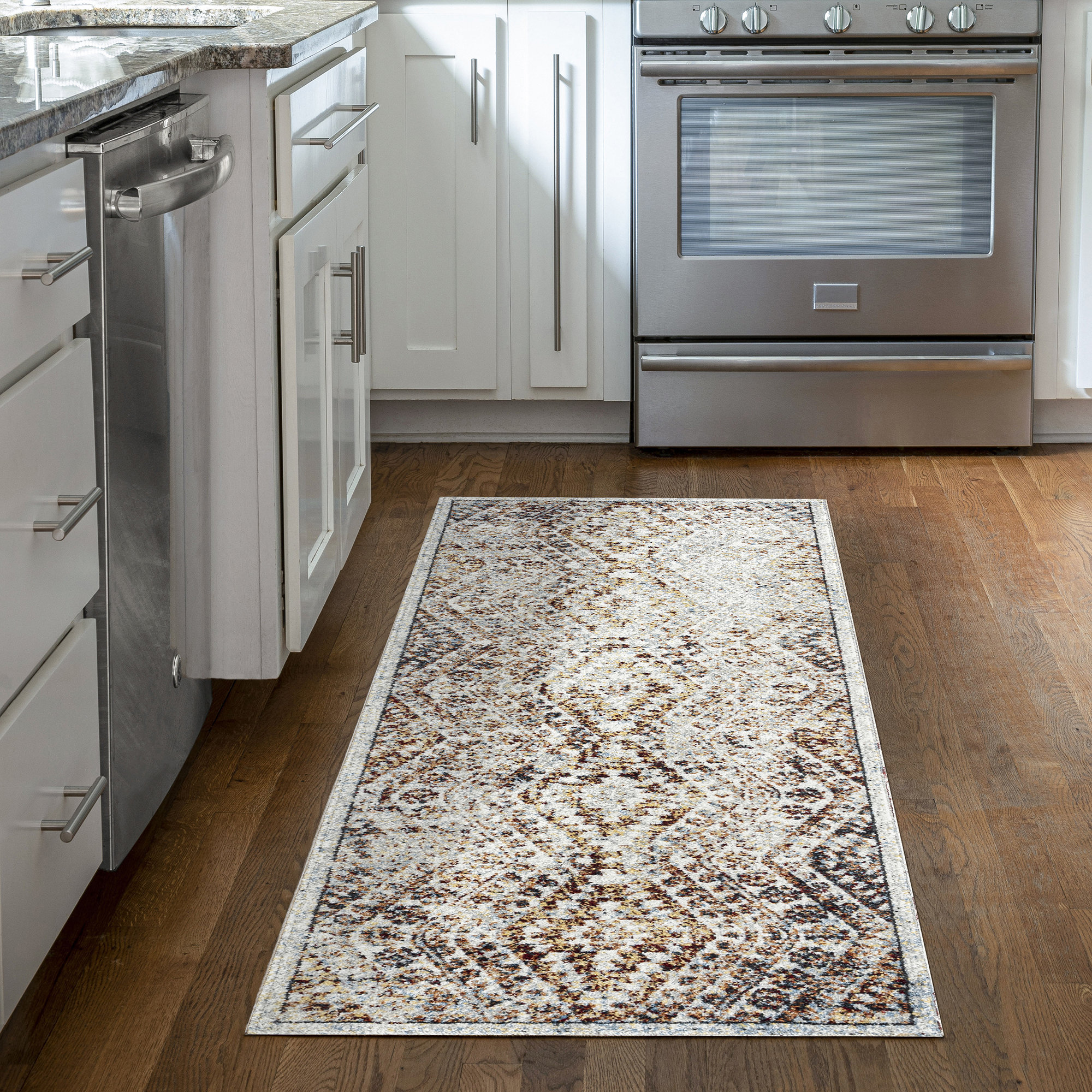 Steelside™ Lucy Geometric Brown/Gray Area Rug & Reviews | Wayfair