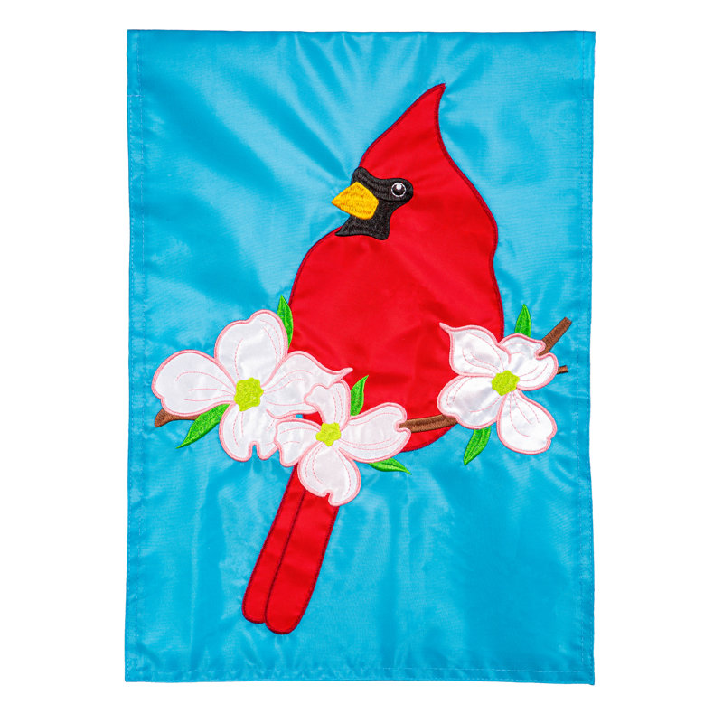 The Holiday Aisle® Cardinal With Dogwood Basic Applique Garden Flag ...
