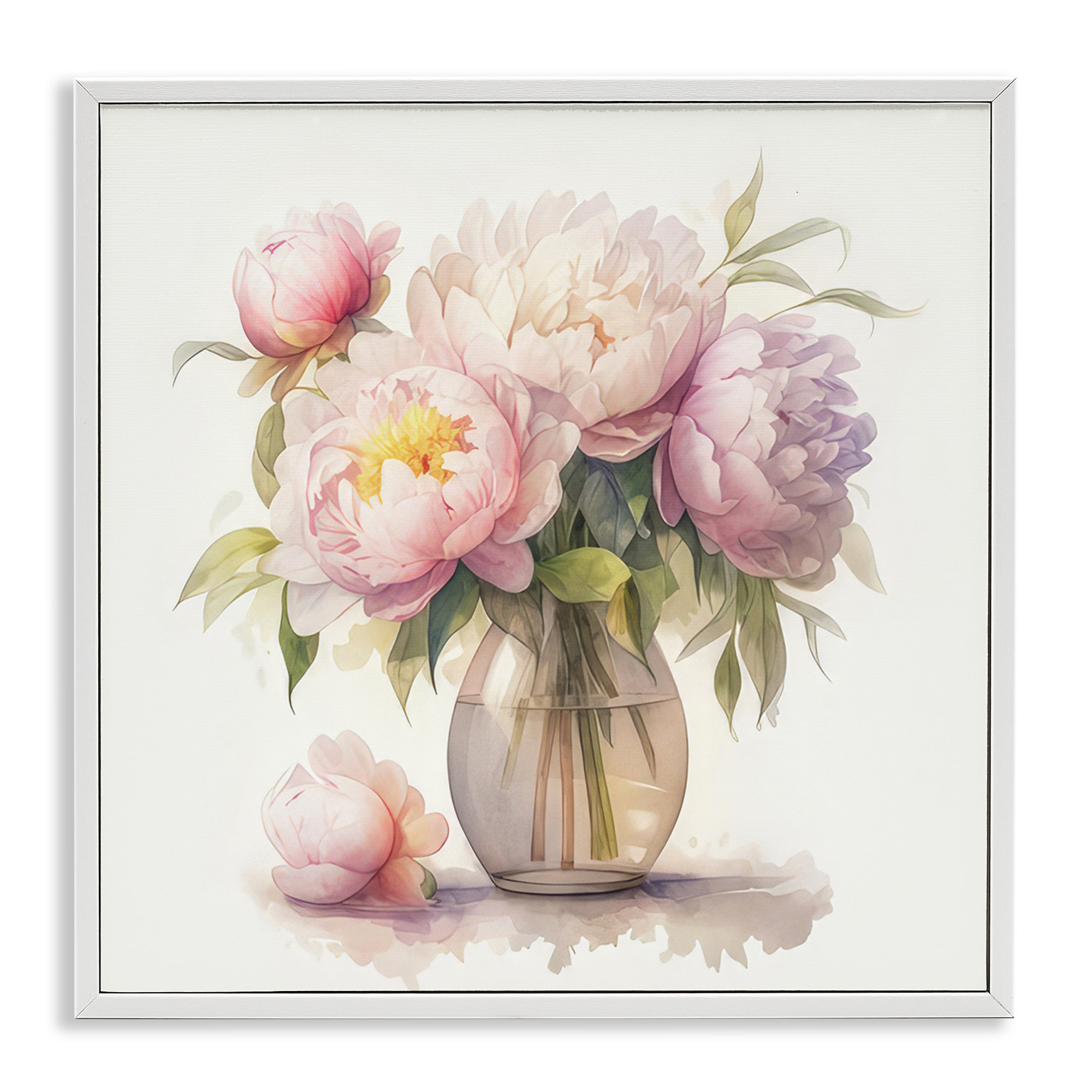 Winston Porter Blush Peonies Vase Framed Giclee Art by LSR Design ...