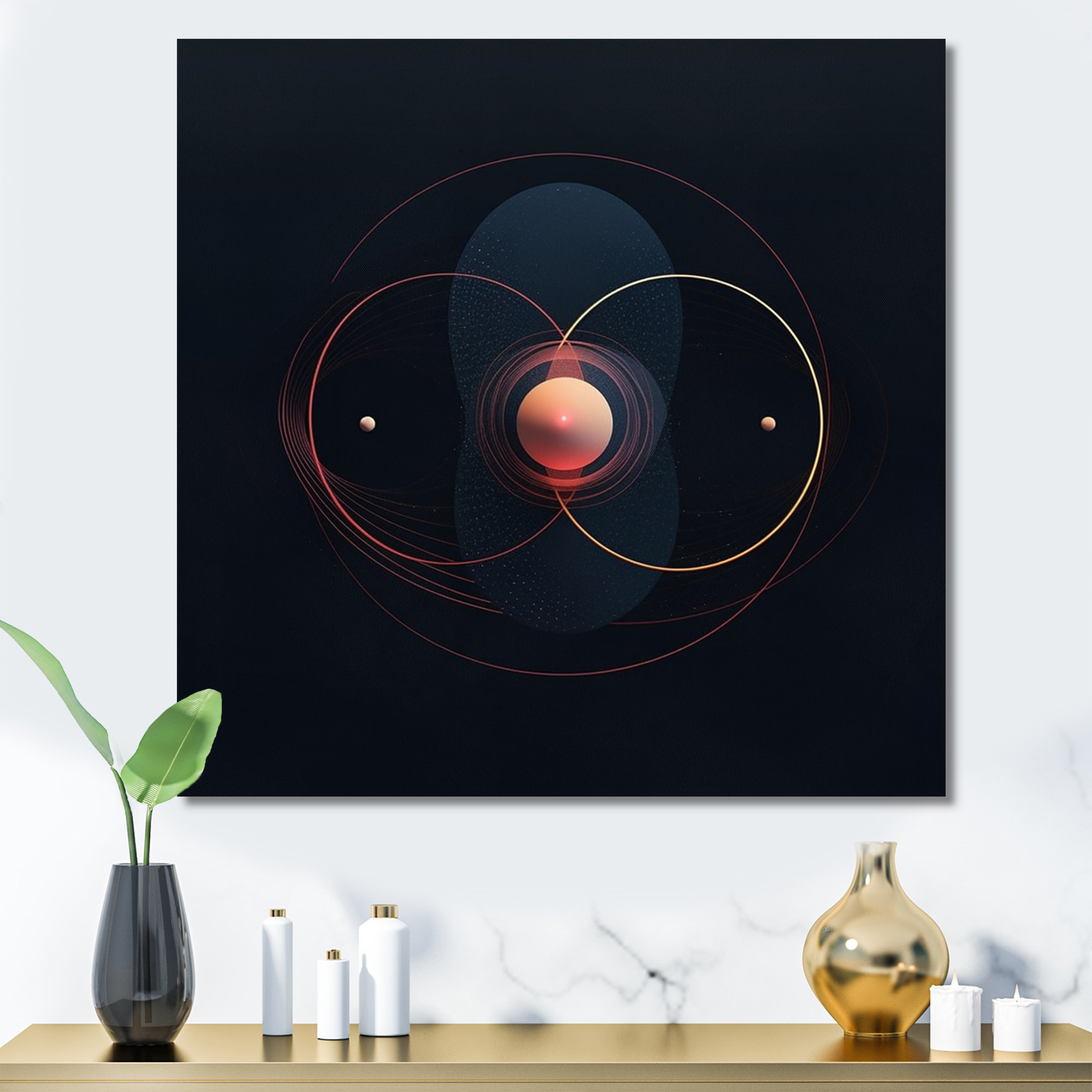 Ebern Designs " Galactic Balance Space Minimalism " Print on Canvas ...