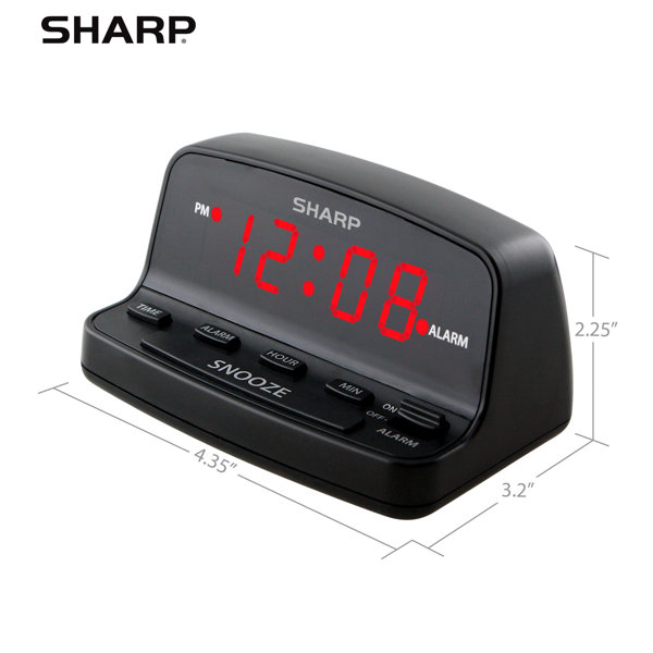 Sharp Digital Alarm Clock with Keyboard Style Controls | Wayfair