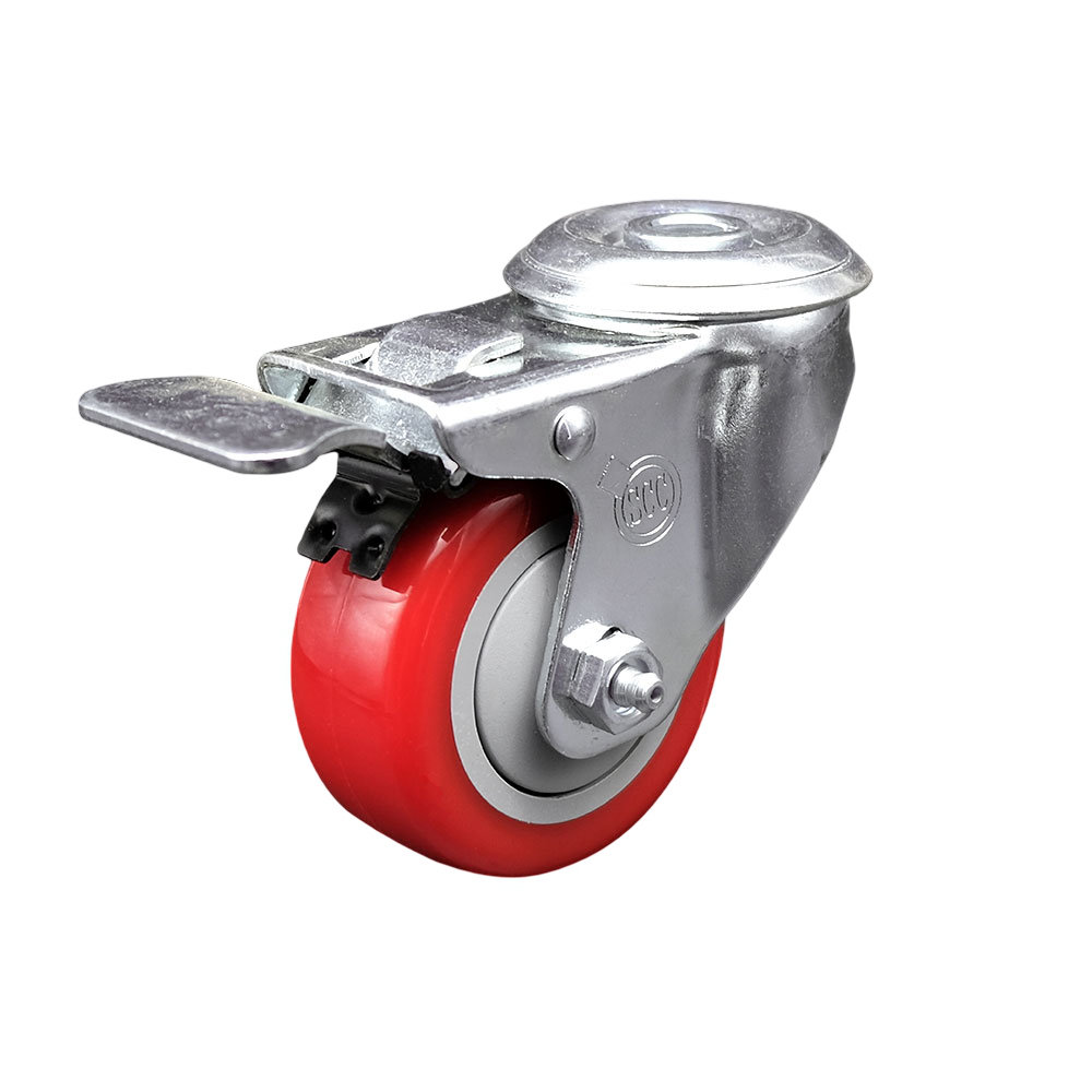 Service Caster Polyurethane Bolt Hole Caster with Total Lock Brake ...