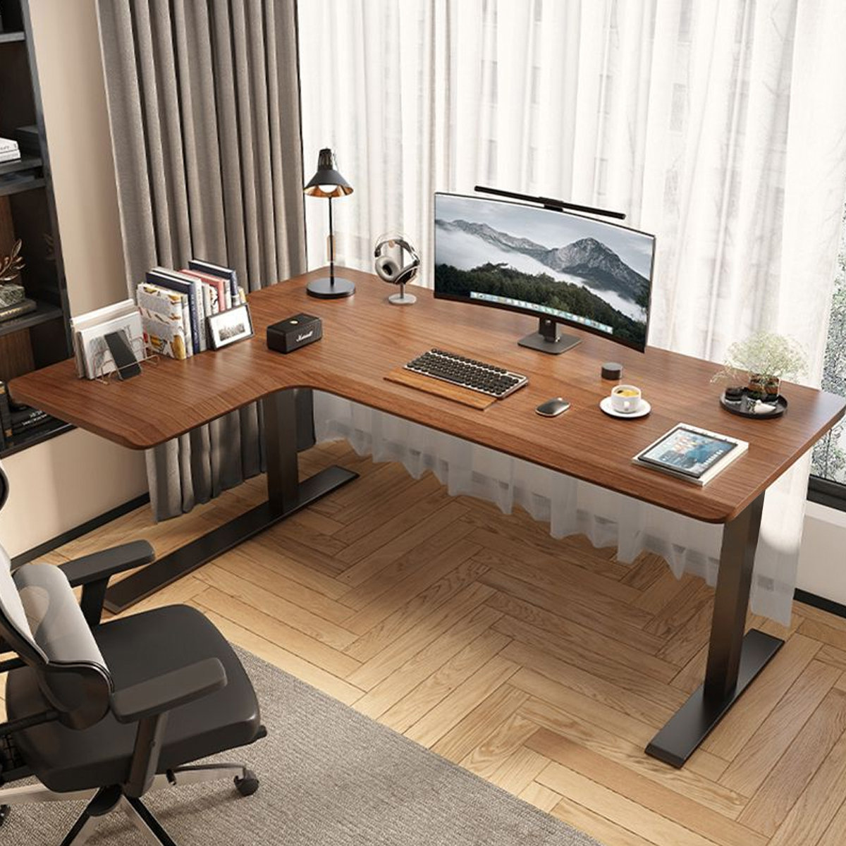 Corrigan Studio Modern Minimalist Solid Wood L-Shaped Desk - Wayfair Canada