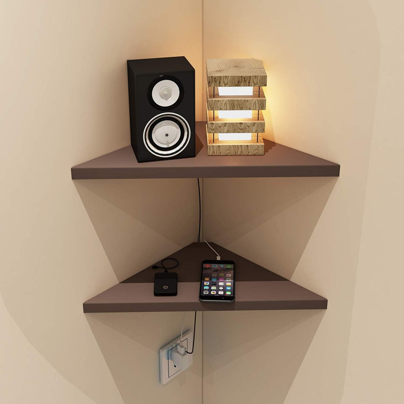 Ebern Designs Corner Mounting Shelf,Easy To Install Wall Corner Shelf ...