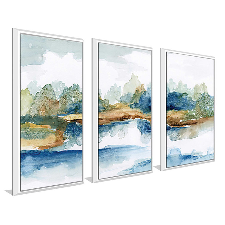 PicturePerfectInternational Blue Serenity - 3 Piece Floater Frame ...