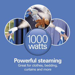 Hamilton Beach® Handheld Garment Steamer 1,000 Watts White with Blue ...