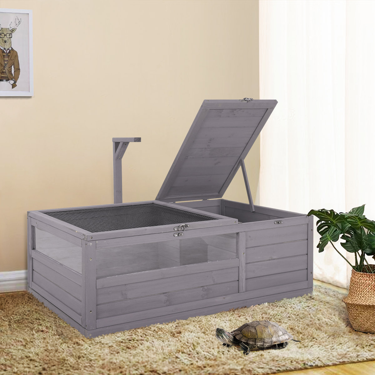 Aivituvin Tortoise Cage Large Tortoise Habitat with Light Support Frame ...