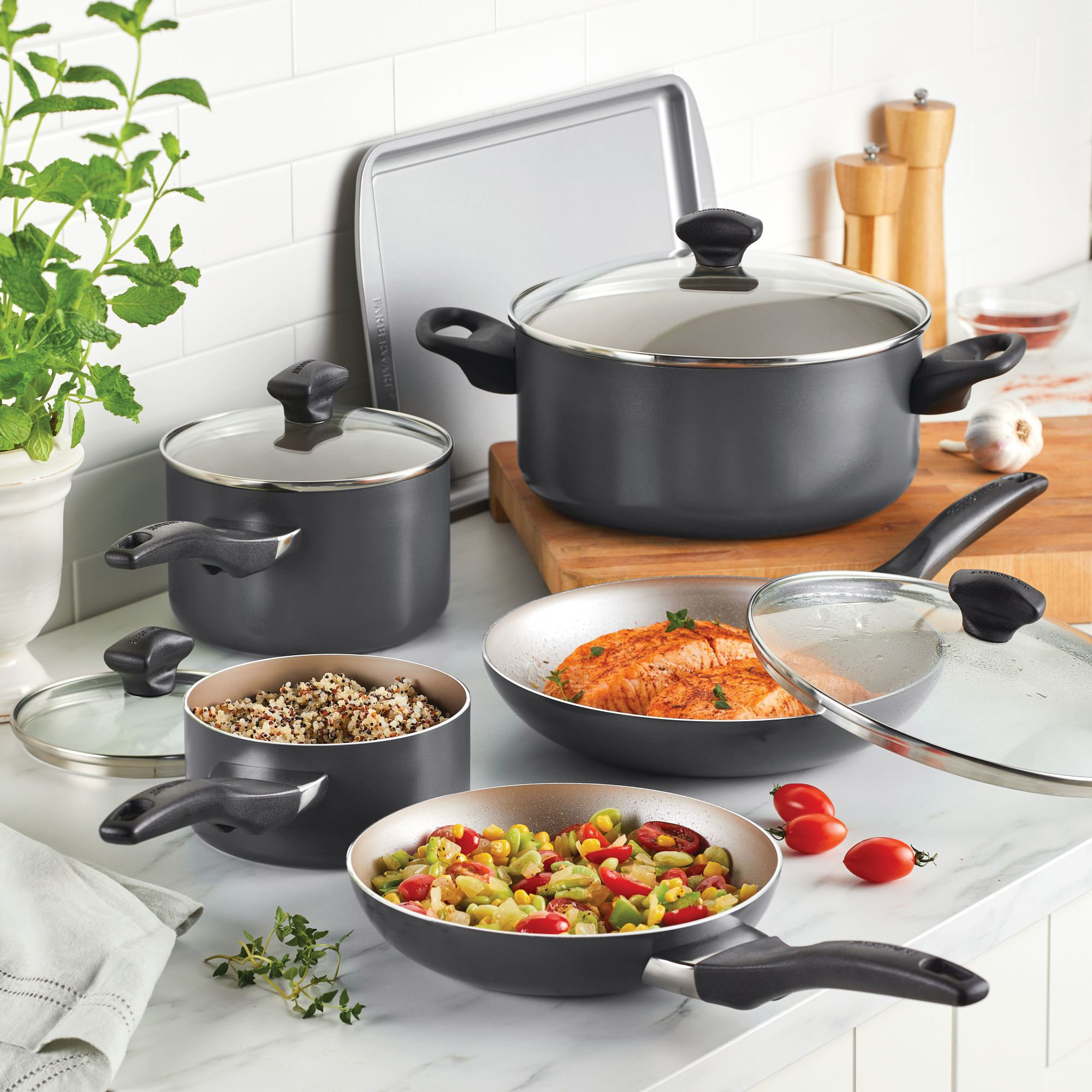 Farberware Dishwasher Safe Nonstick Cookware Pots and Pans & Reviews ...