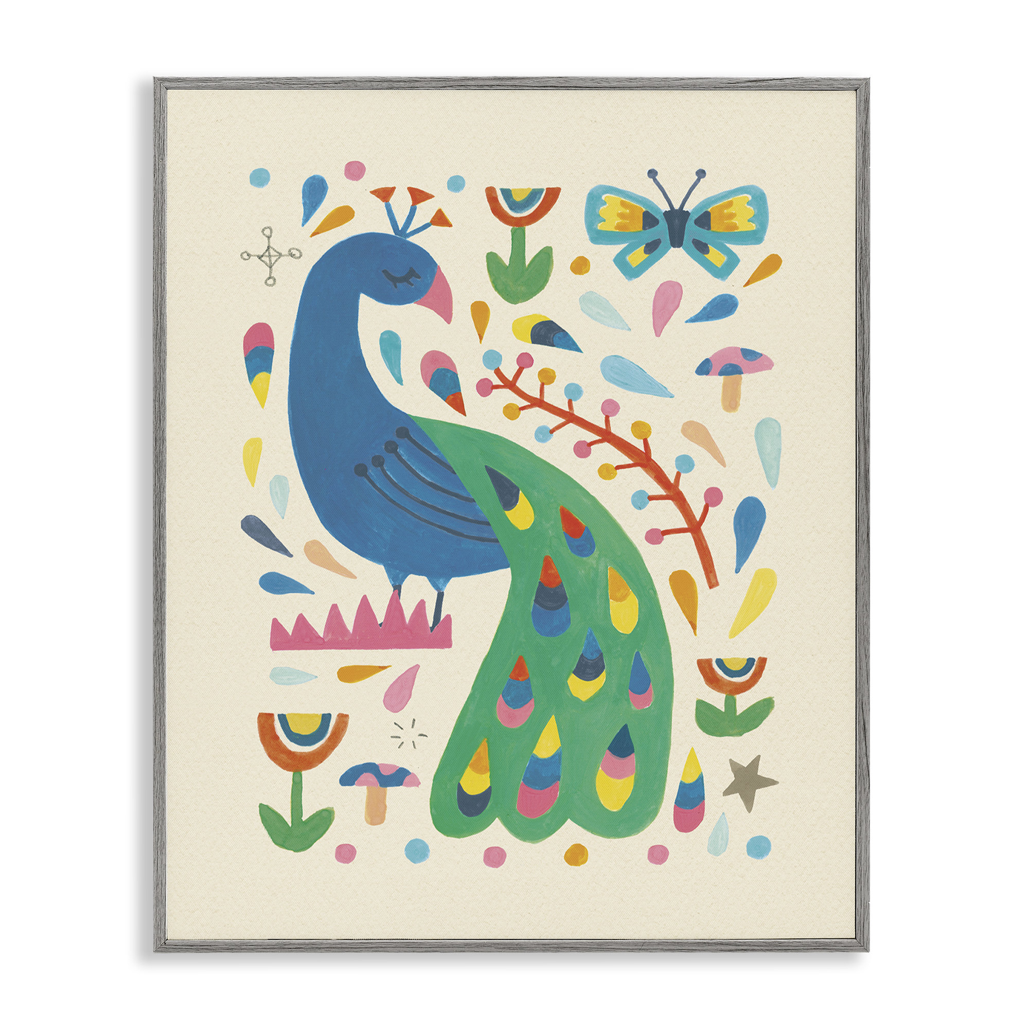 Dakota Fields Pretty Peacock Patterns Framed Giclee Art by Irene Chan ...
