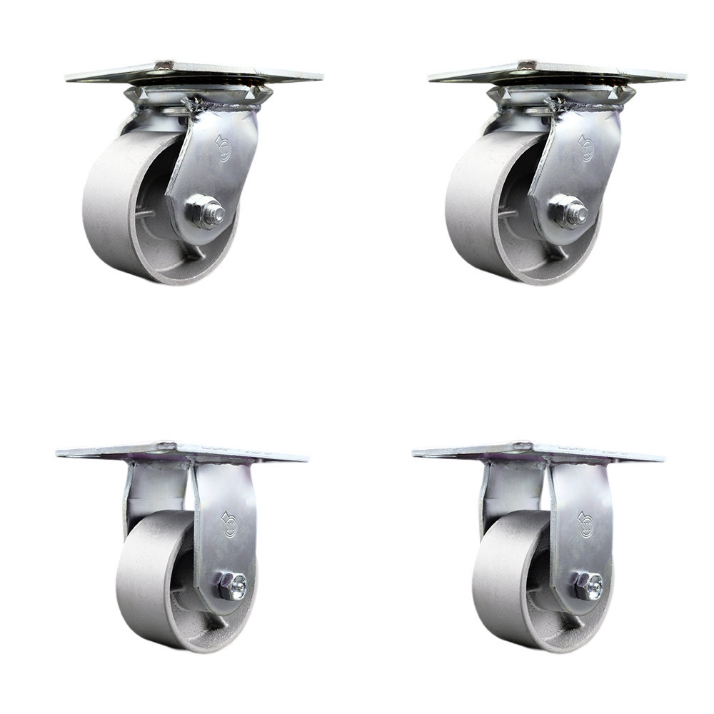Service Caster 4 Piece Semi Steel Caster Set | Wayfair