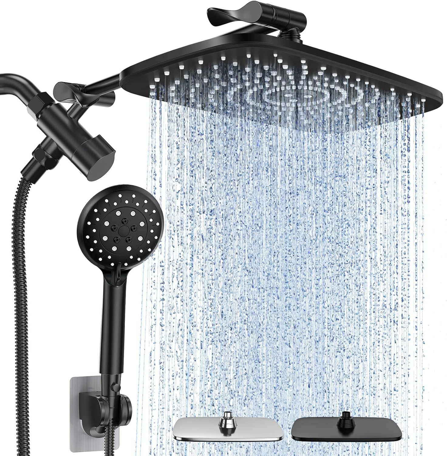 FETLOD High Pressure Rain Shower Head Combo With Extension Arm- Wide ...